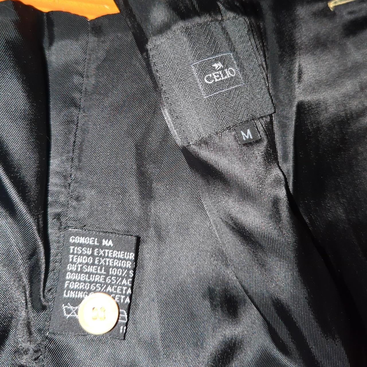 Celio Silk Gold and Black Dress Vest - Depop