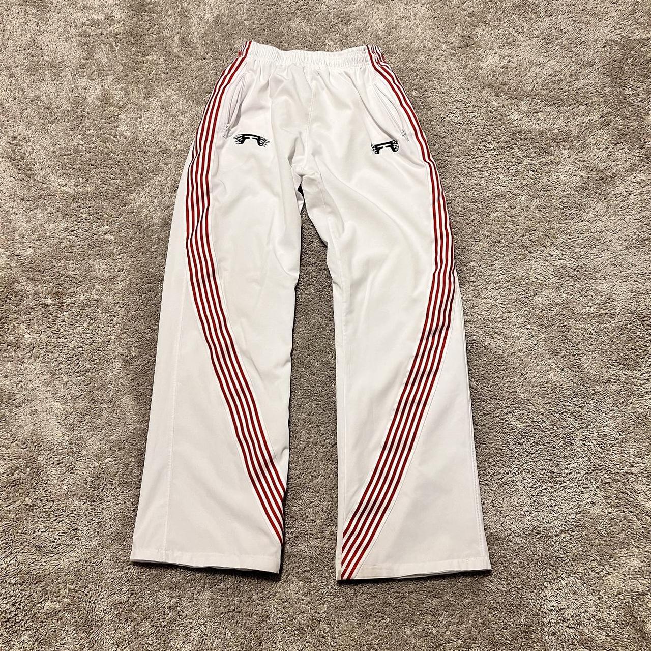 Club llf white and red track pants - Depop