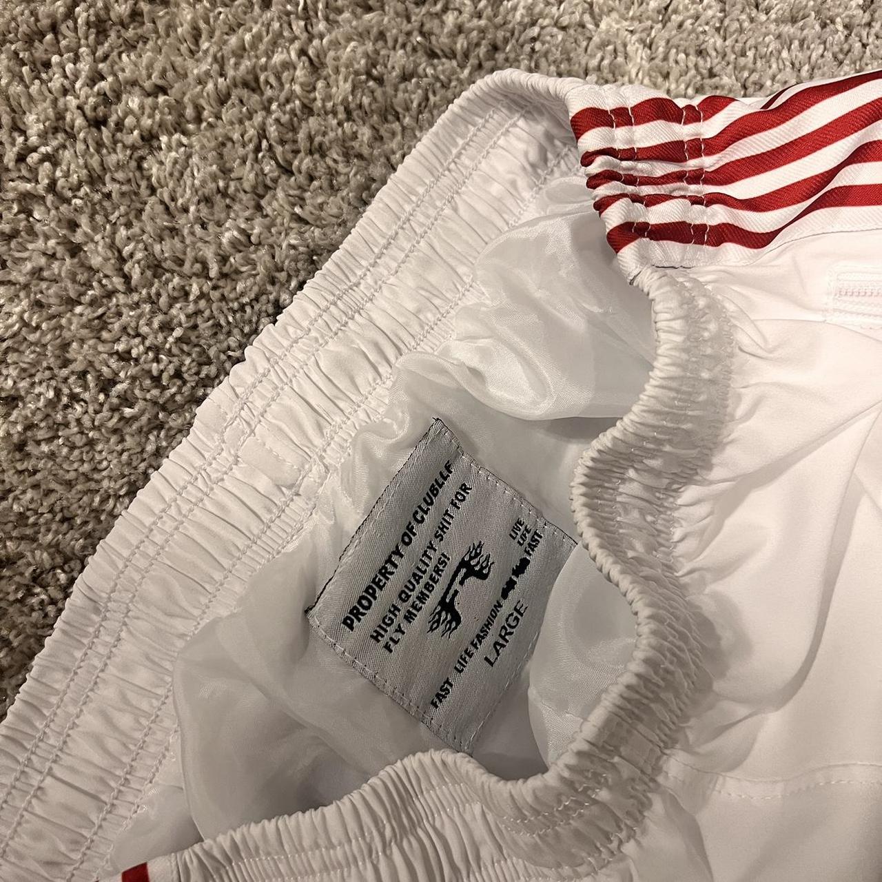 Club llf white and red track pants - Depop