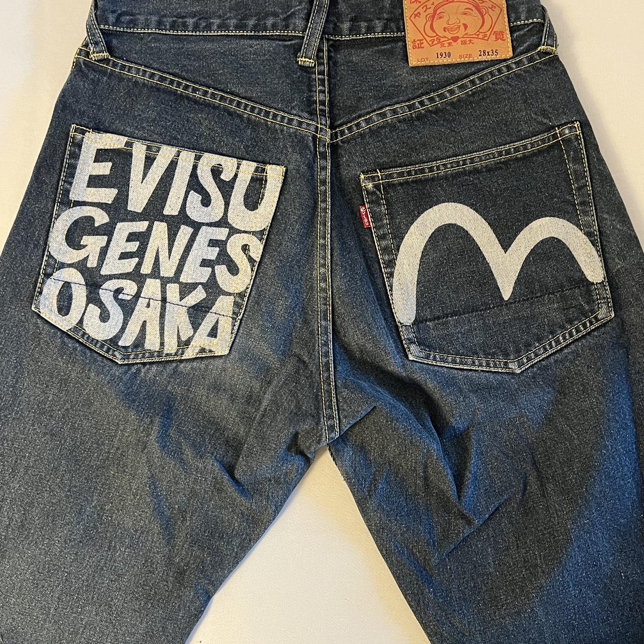 Evisu Pants Size 28x35 Vintage and in good condition - Depop