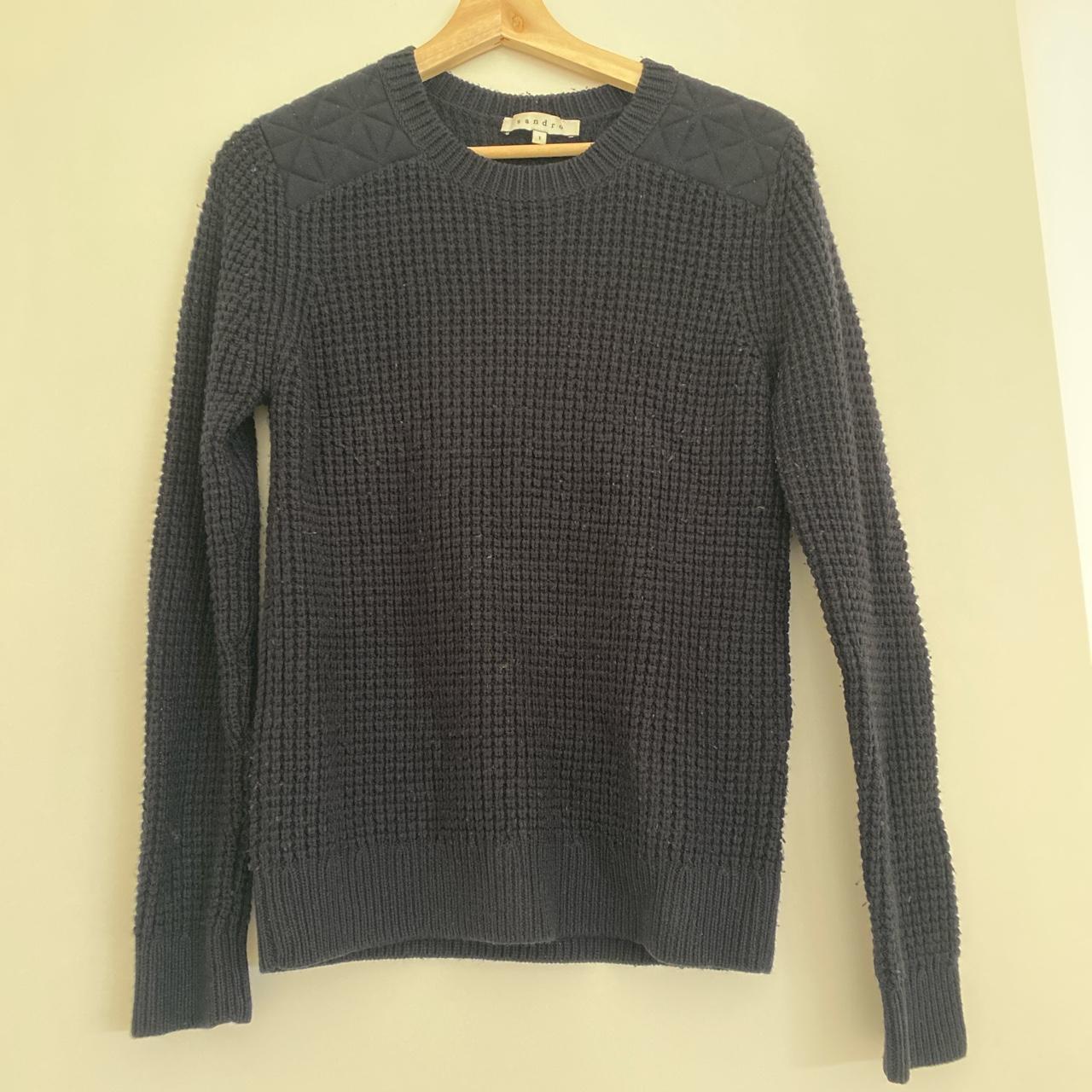Navy style Sandro woollen jumper. Size 1. Some pilling. - Depop