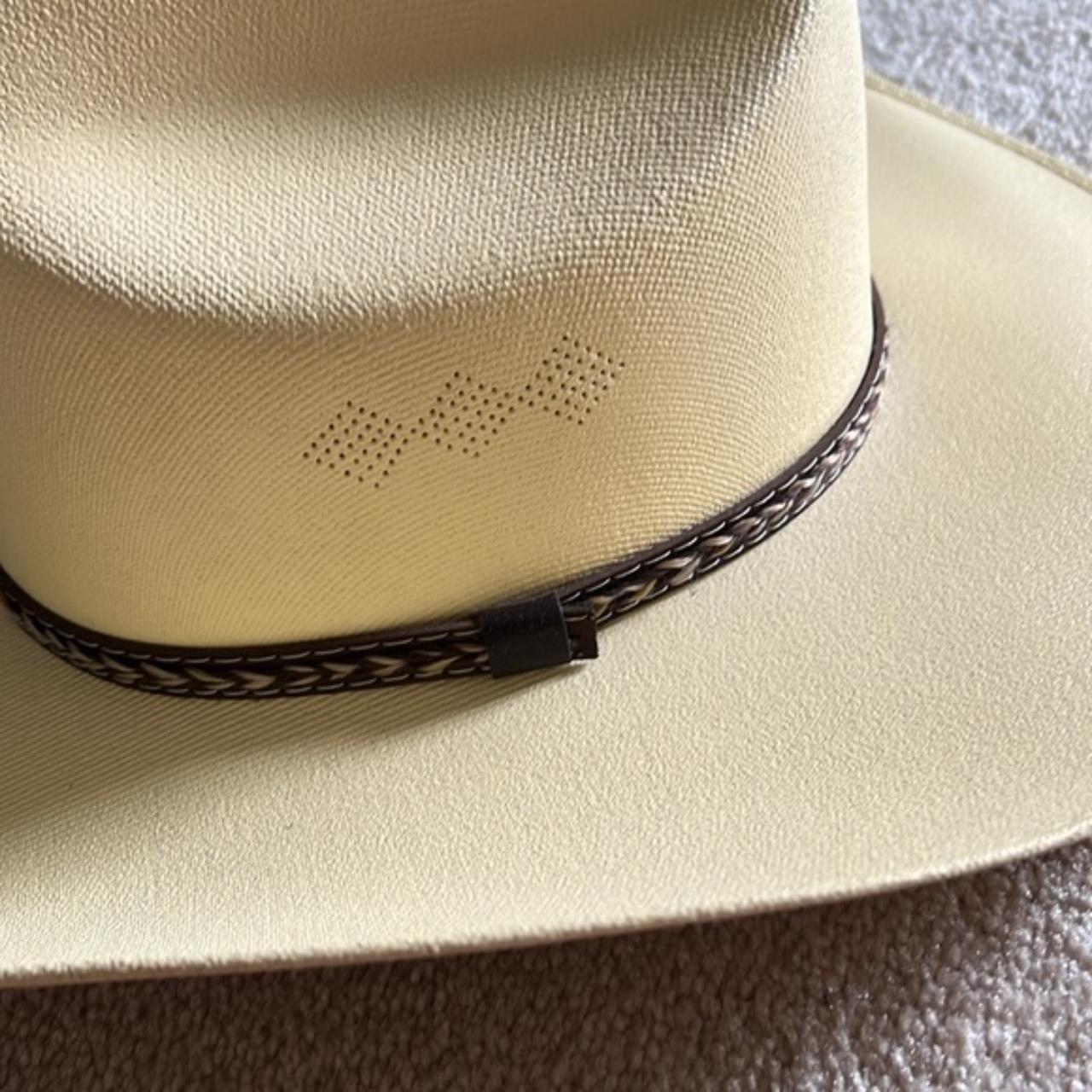 New cream color cowboy hat, textured plastic, never... - Depop