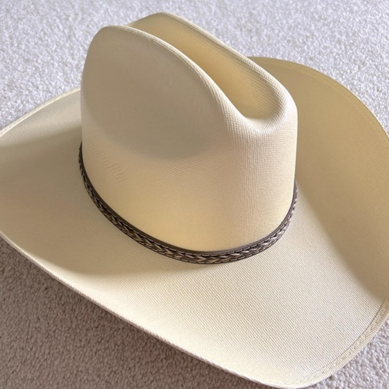New cream color cowboy hat, textured plastic, never... - Depop