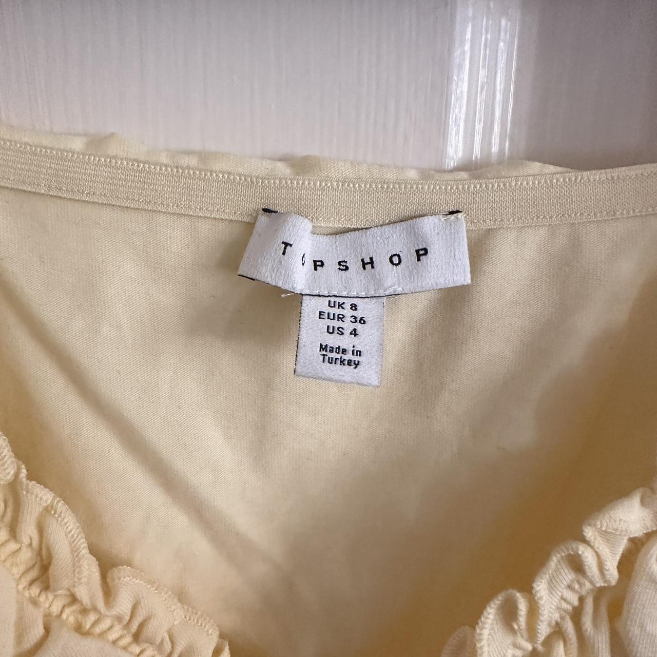 Top shop yellow spring cropped top never worn size... - Depop