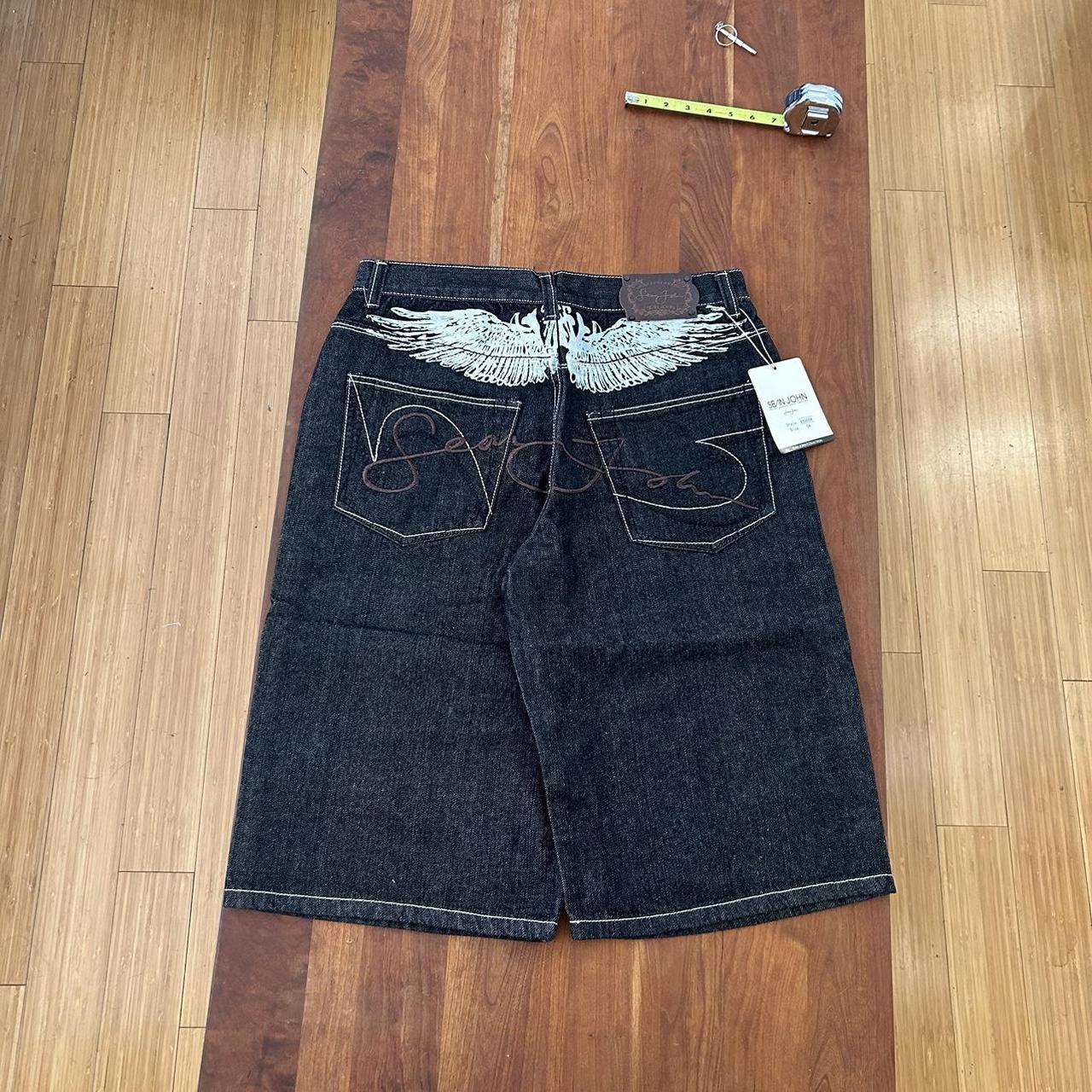 Affliction style black Baggy jorts NWT- new with... - Depop