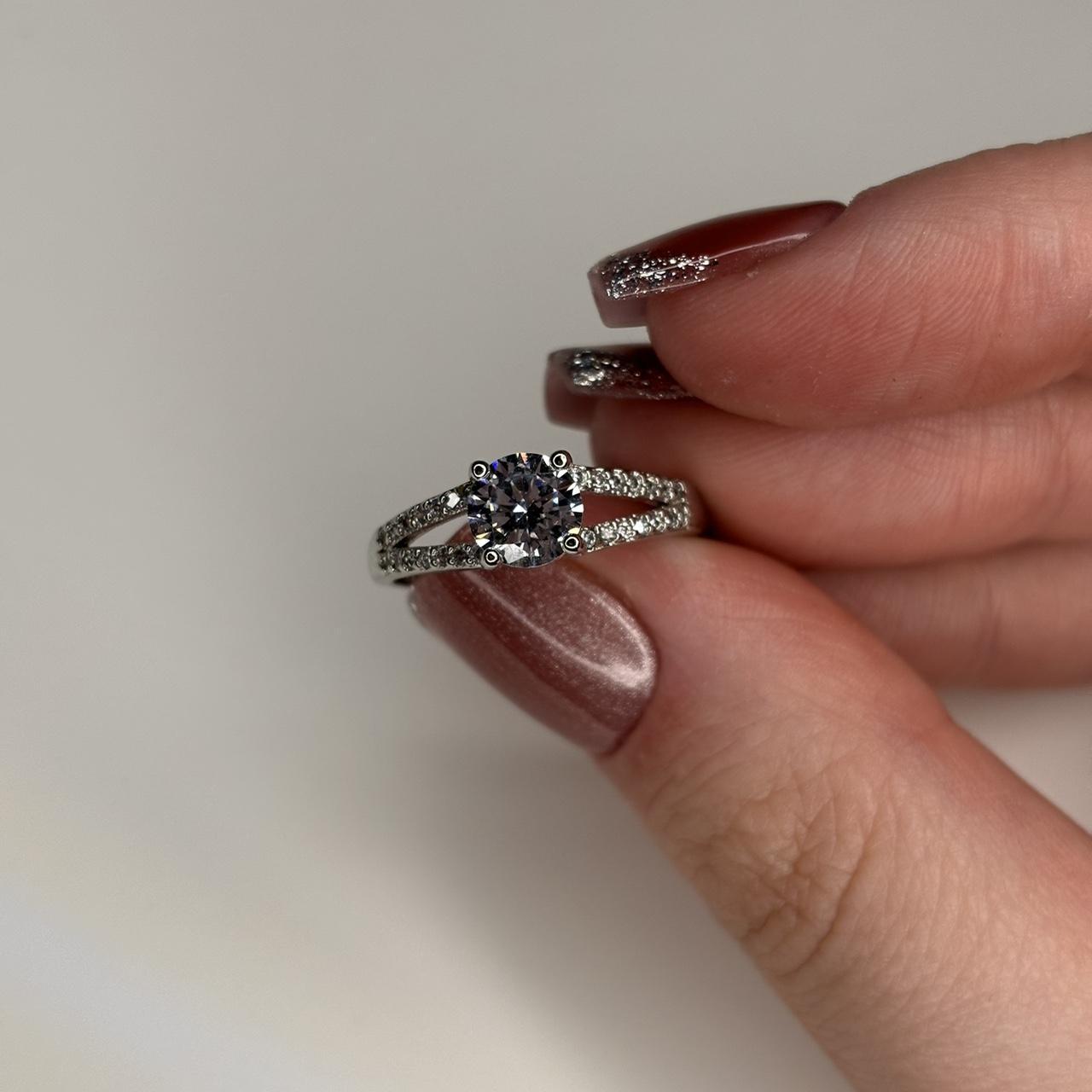 silver 925 stamped engagement style / promise ring... - Depop