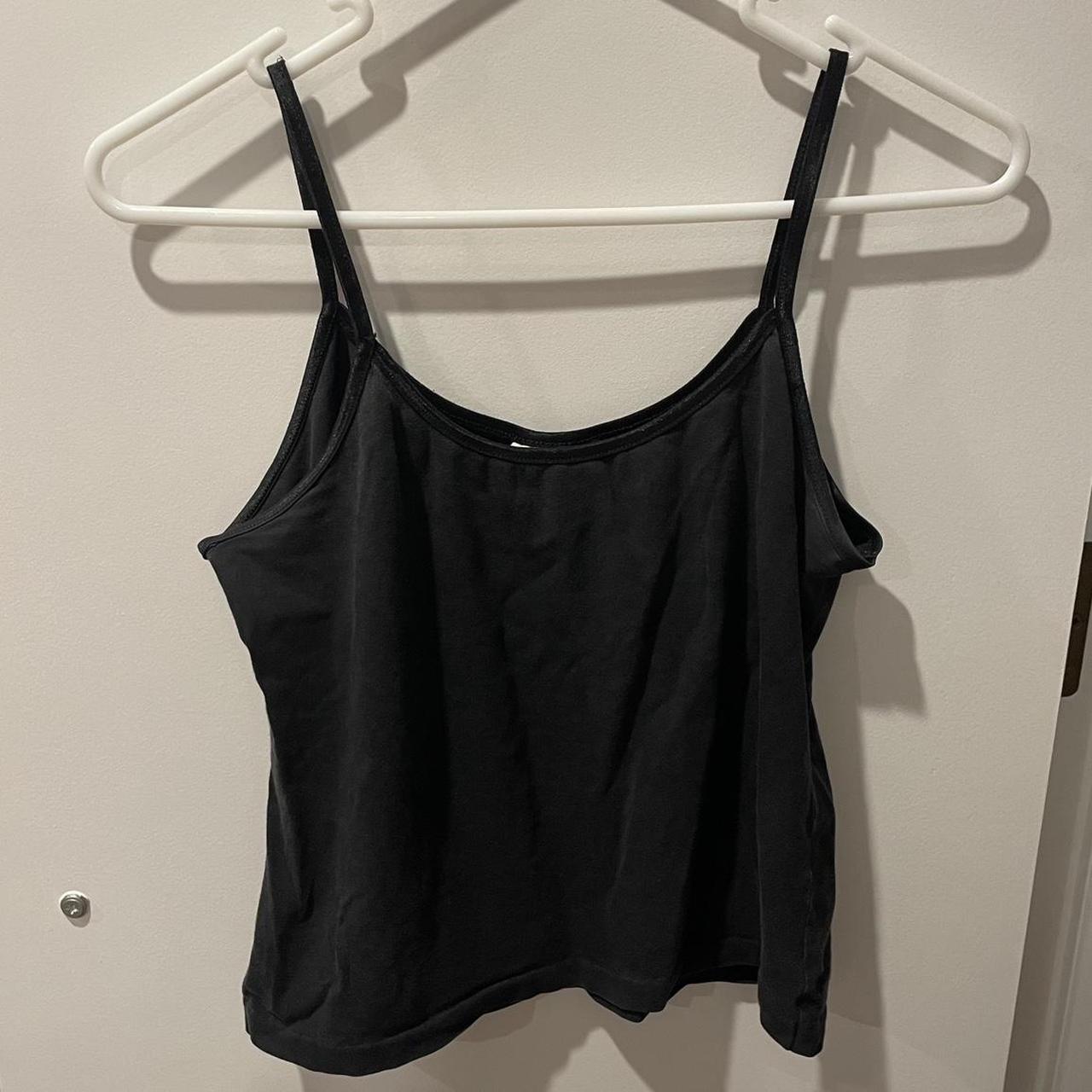 slightly cropped black tank top size 14, but i wore... - Depop