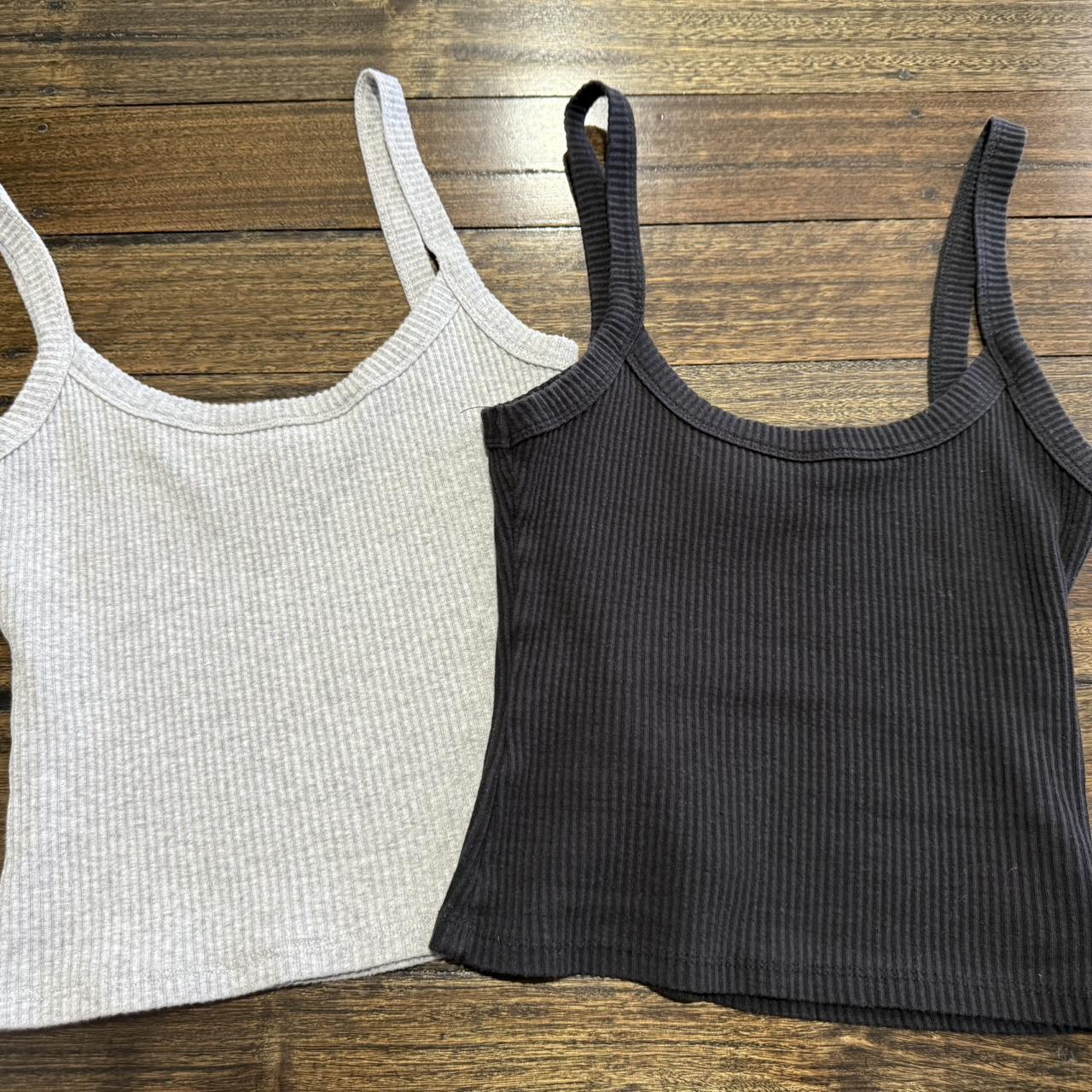 SUPRE RIRI SCOOP NECK TANK size XS Grey & Black In... | Depop