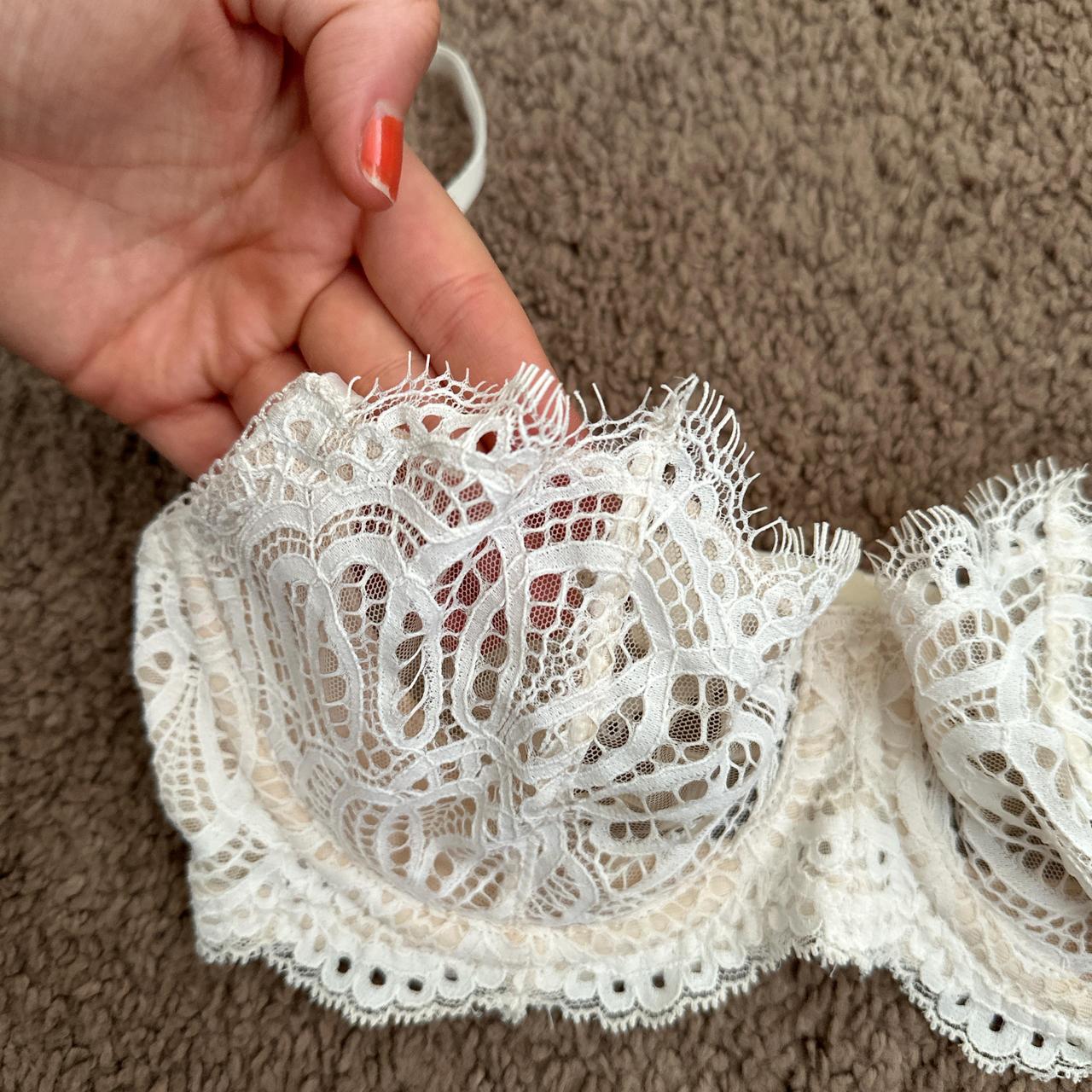 White lace bra with no padding #lingerie | Depop