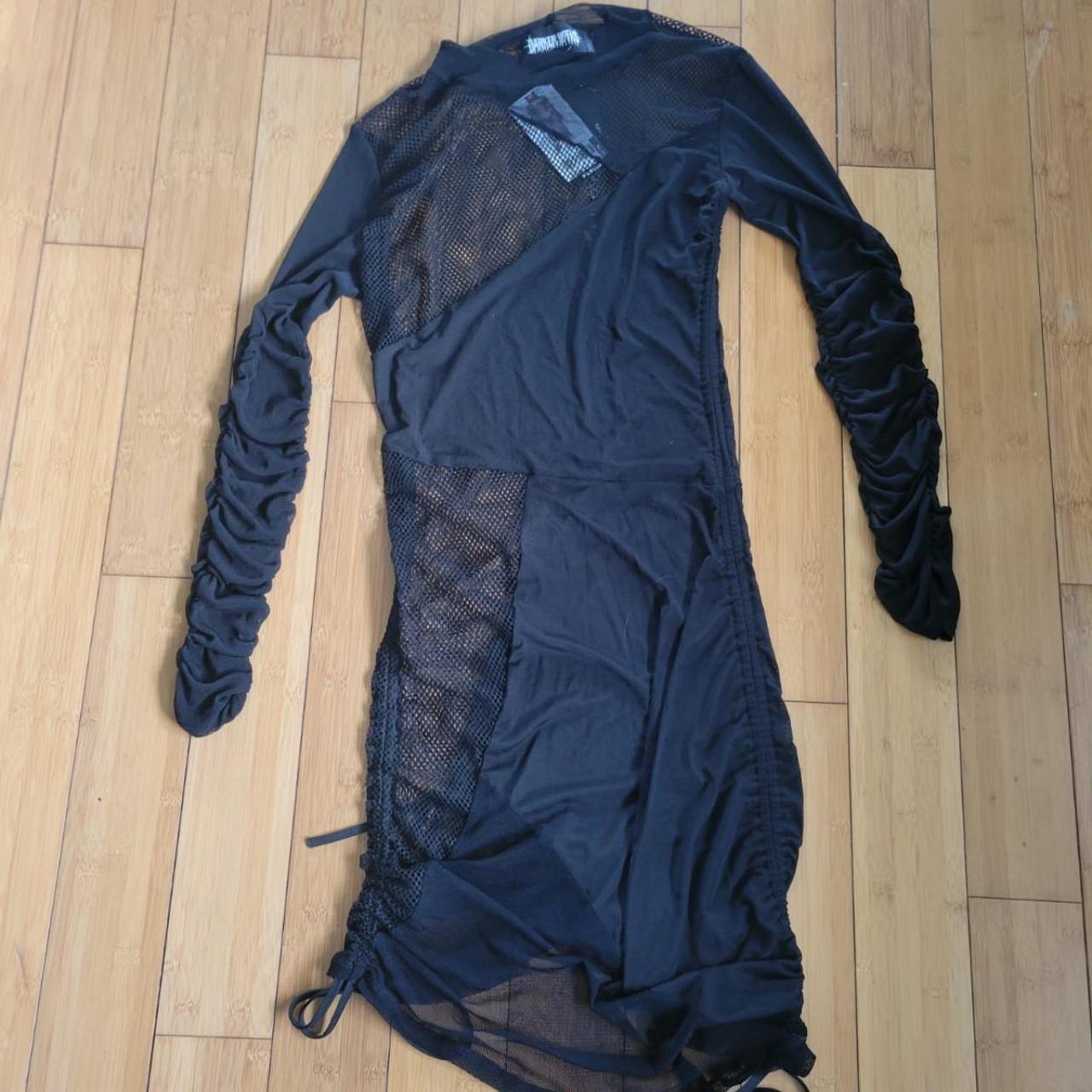 Dollskill Darker Wavs Black Mesh Fishnet Ruched... - Depop