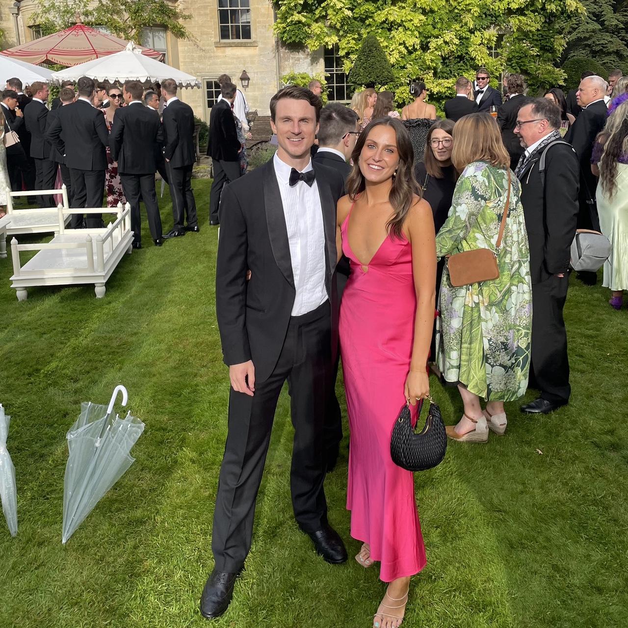 Manning cartell pink evening gown dress - Depop