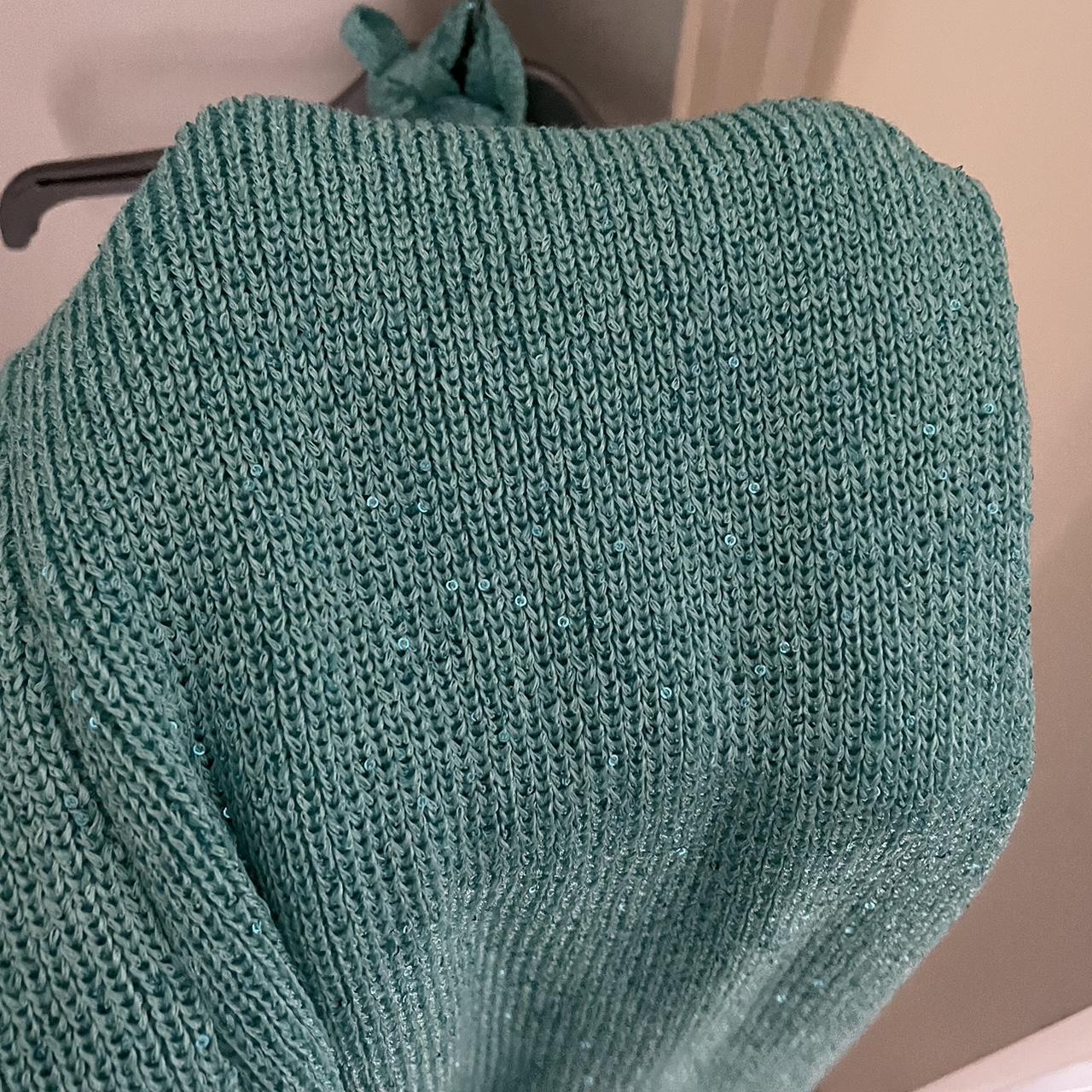 Glassons turquiose sparkle knit sequin dress size S - Depop