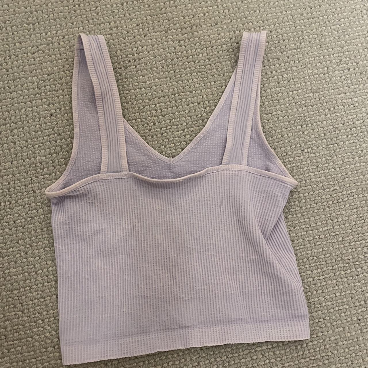 Lavender purple ribbed tank crop top - Depop