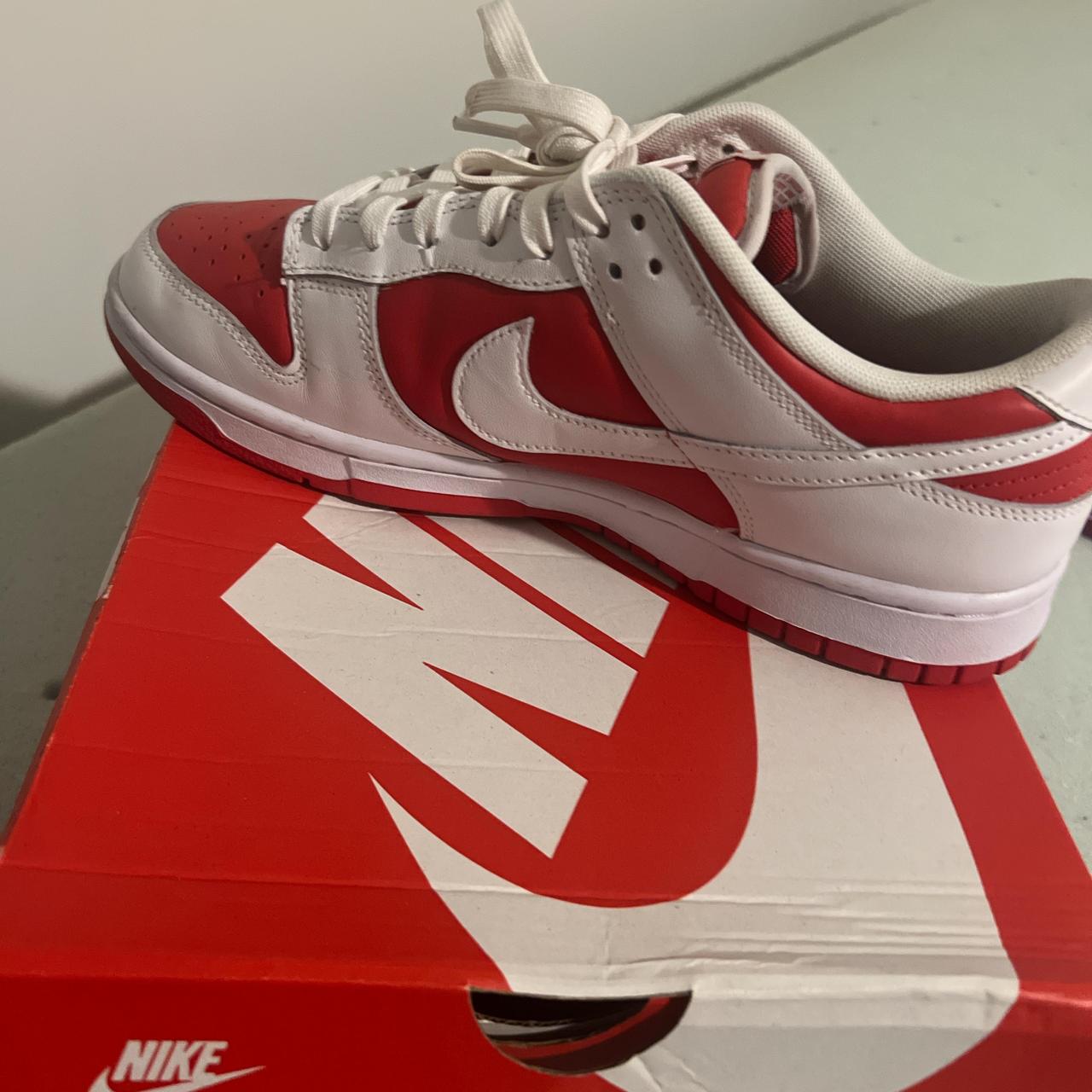 NIKE DUNK LOW RETRO University red/white Open to... - Depop