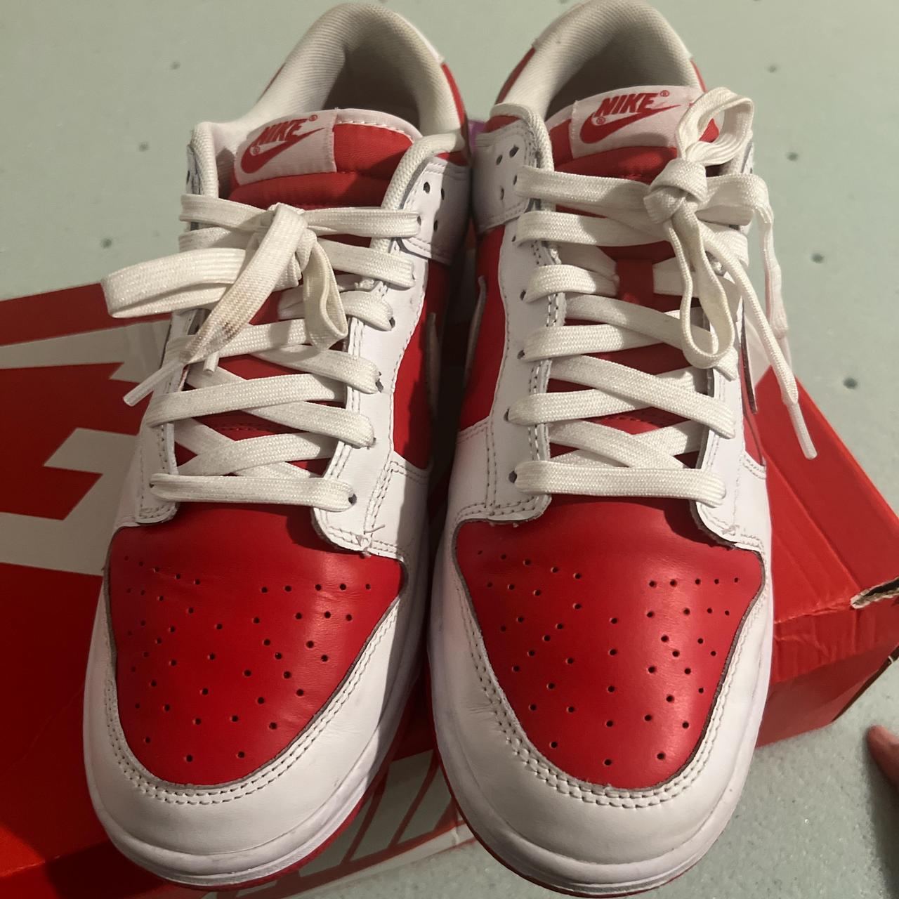 NIKE DUNK LOW RETRO University red/white Open to... - Depop