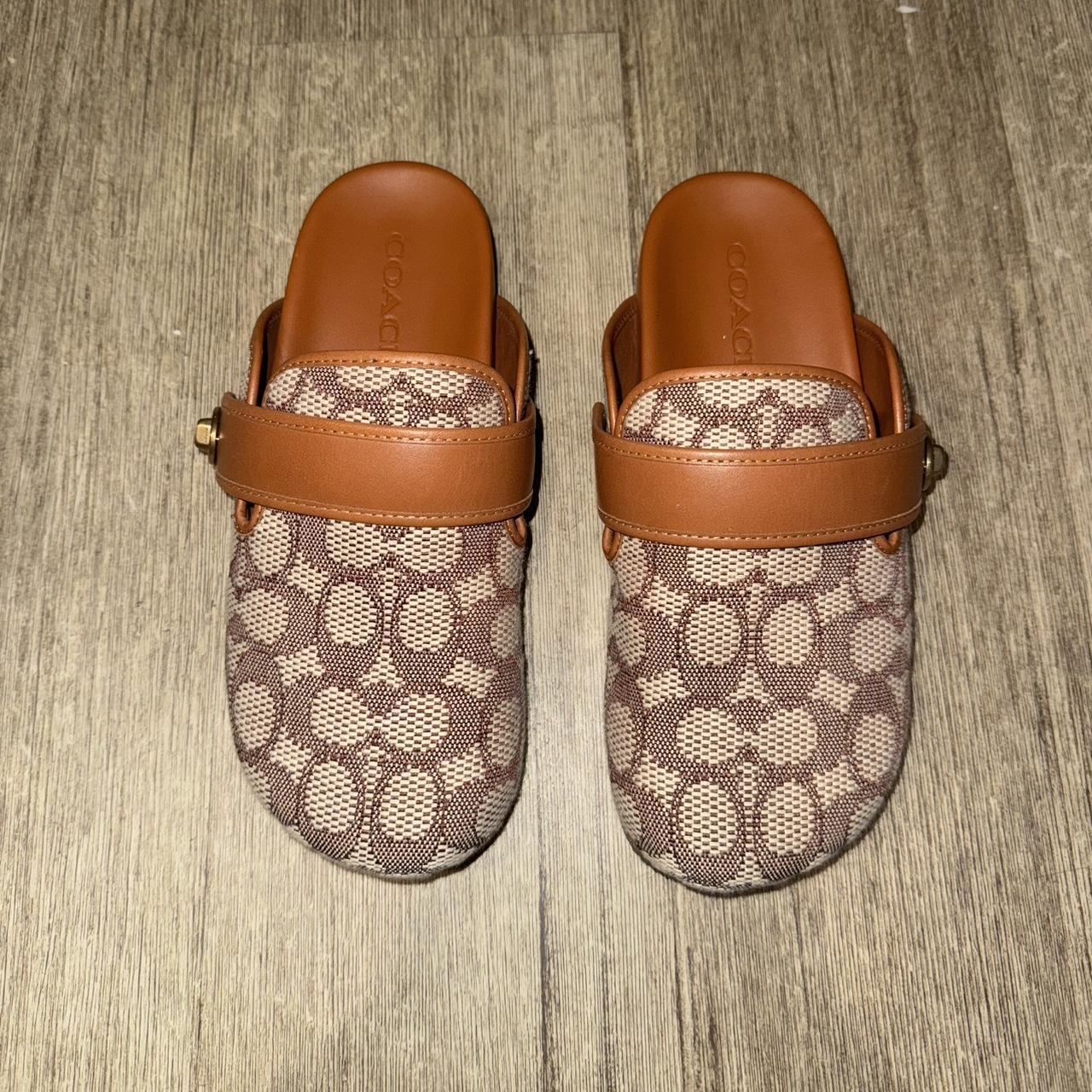 EUC Coach Blake Clog In Signature Textile Jacquard -... - Depop