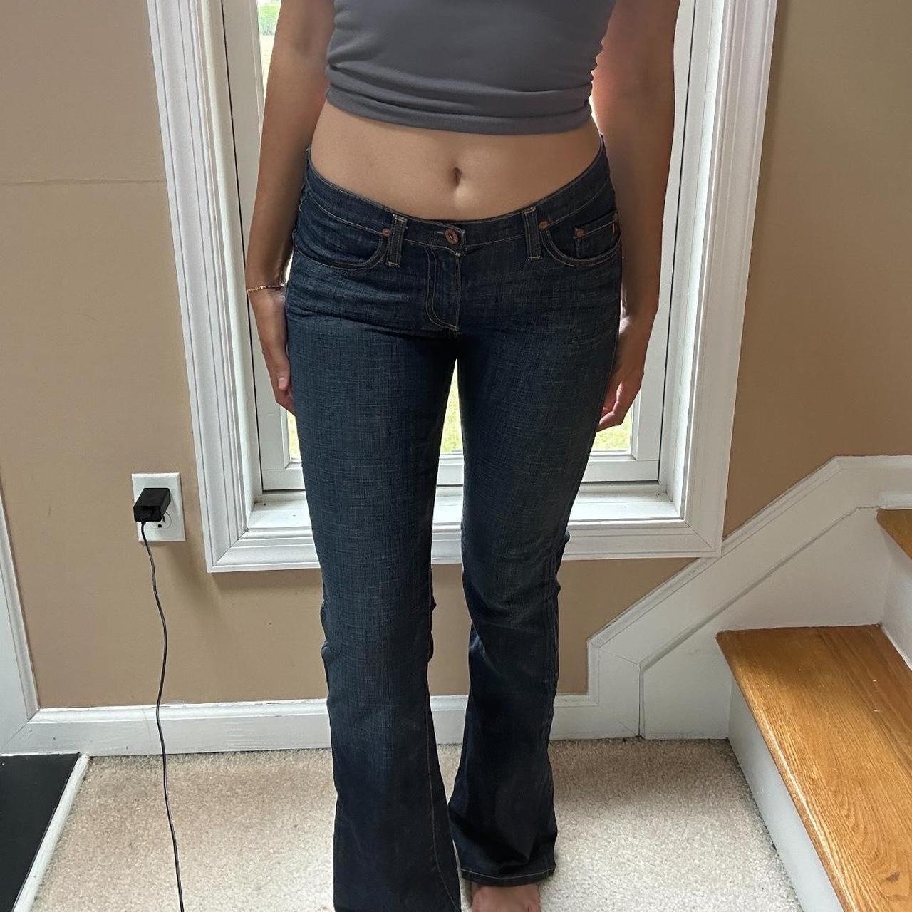 Low rise dark wash boot cut jeans These are tall... - Depop