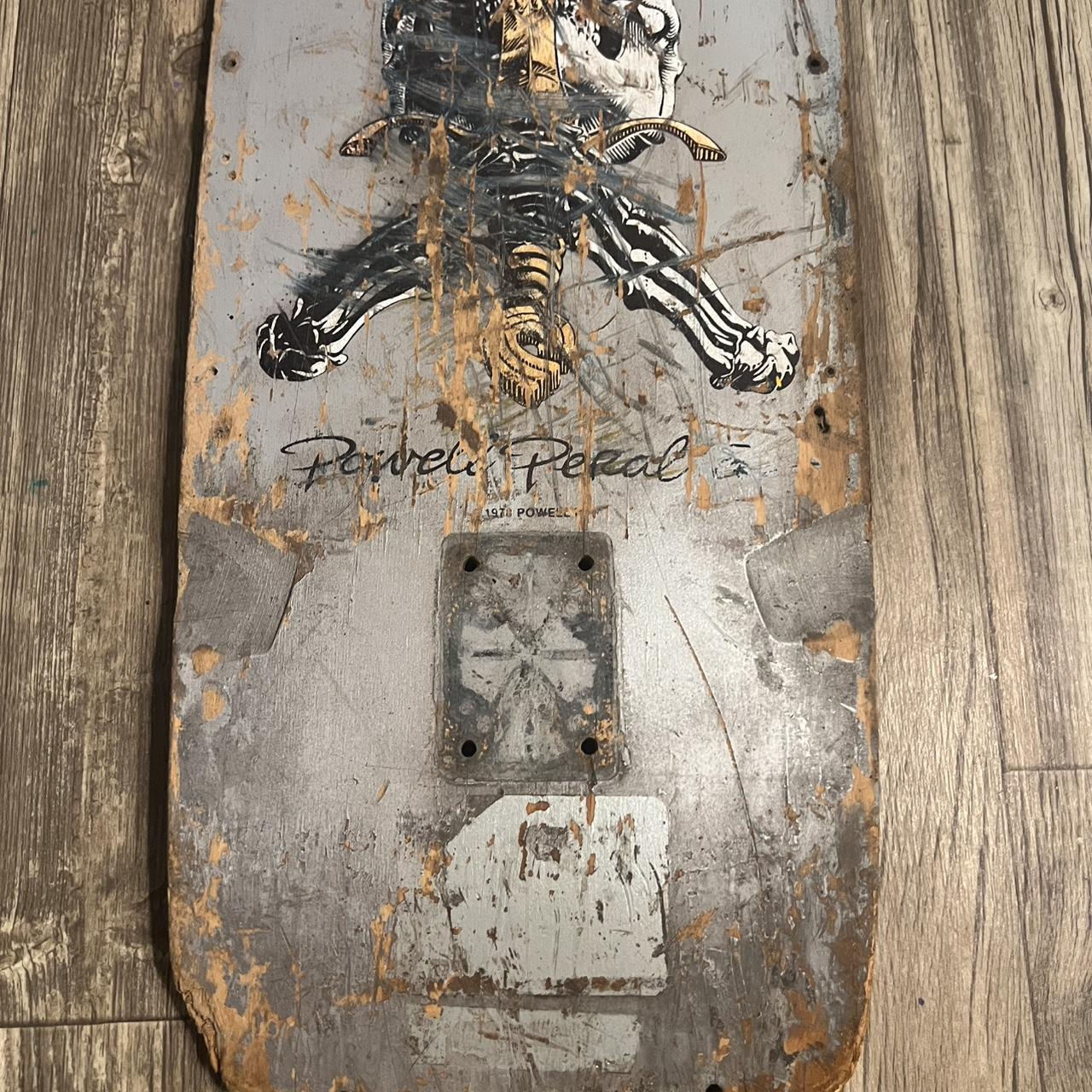 Vintage Powell skull and sword skateboard deck - Depop