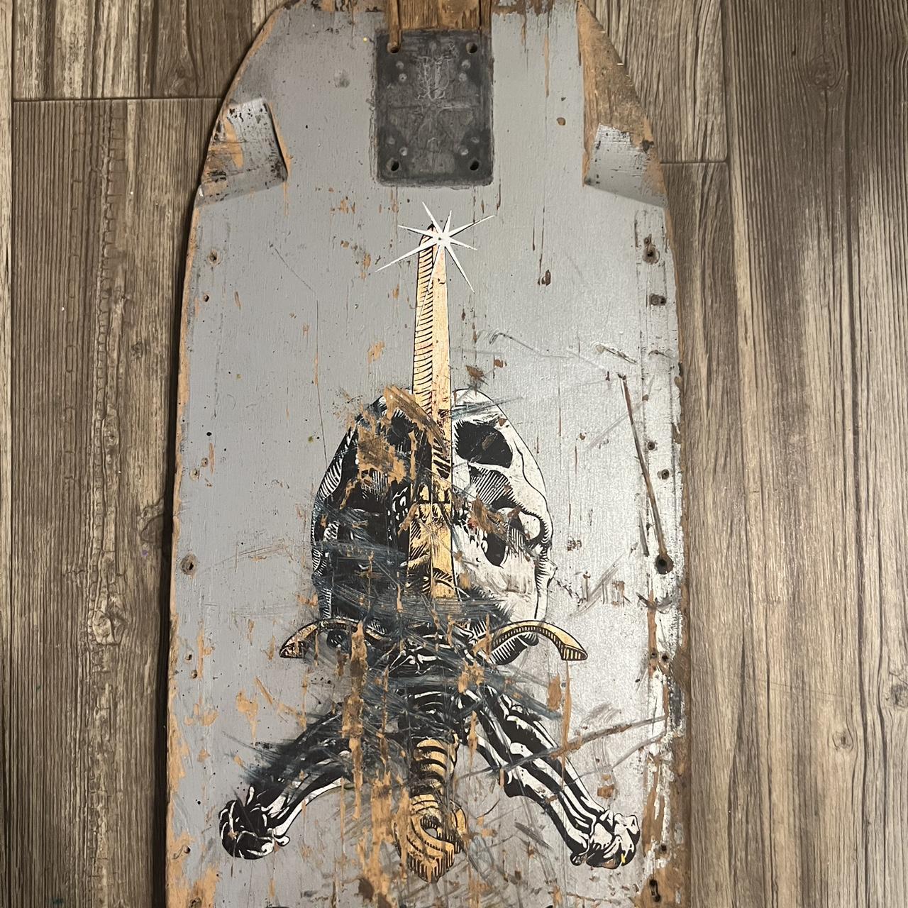 Vintage Powell skull and sword skateboard deck - Depop