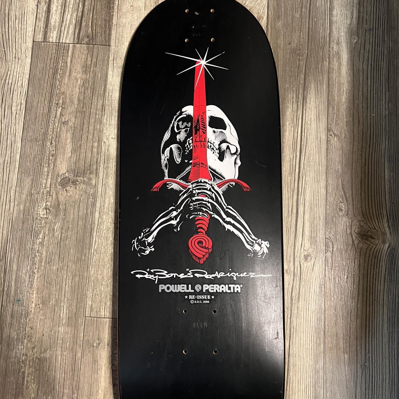 Vintage Powell skull and sword skateboard deck - Depop