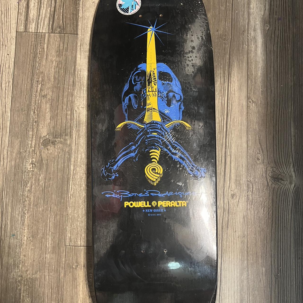 Vintage Powell skull and sword skateboard deck - Depop