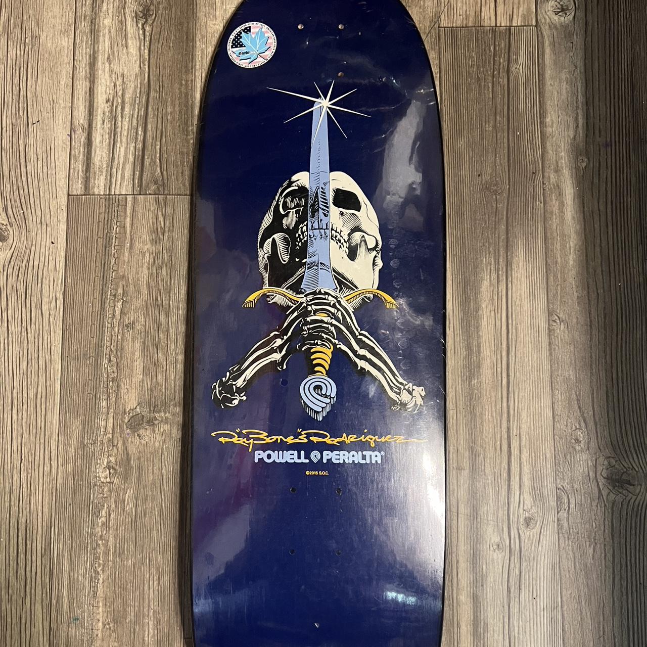 Vintage Powell skull and sword skateboard deck - Depop