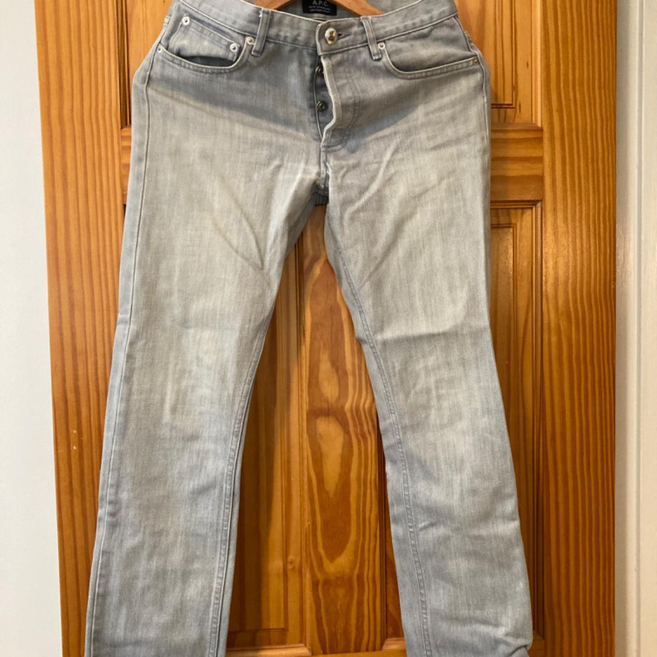 APC Petit Standard worn grey jeans. Size 27, cut off... - Depop