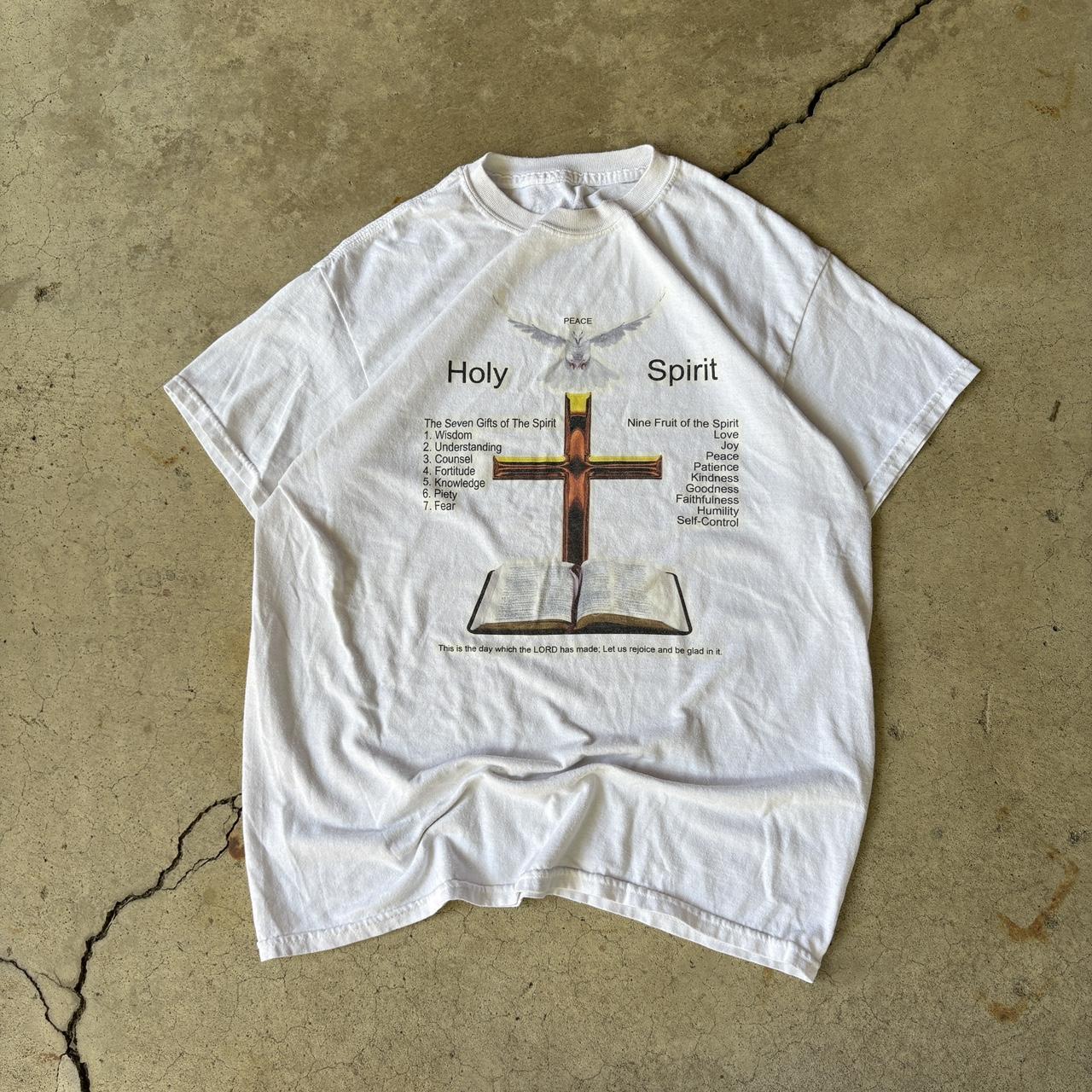 y2k jesus tee with cool print perfect essential for... | Depop