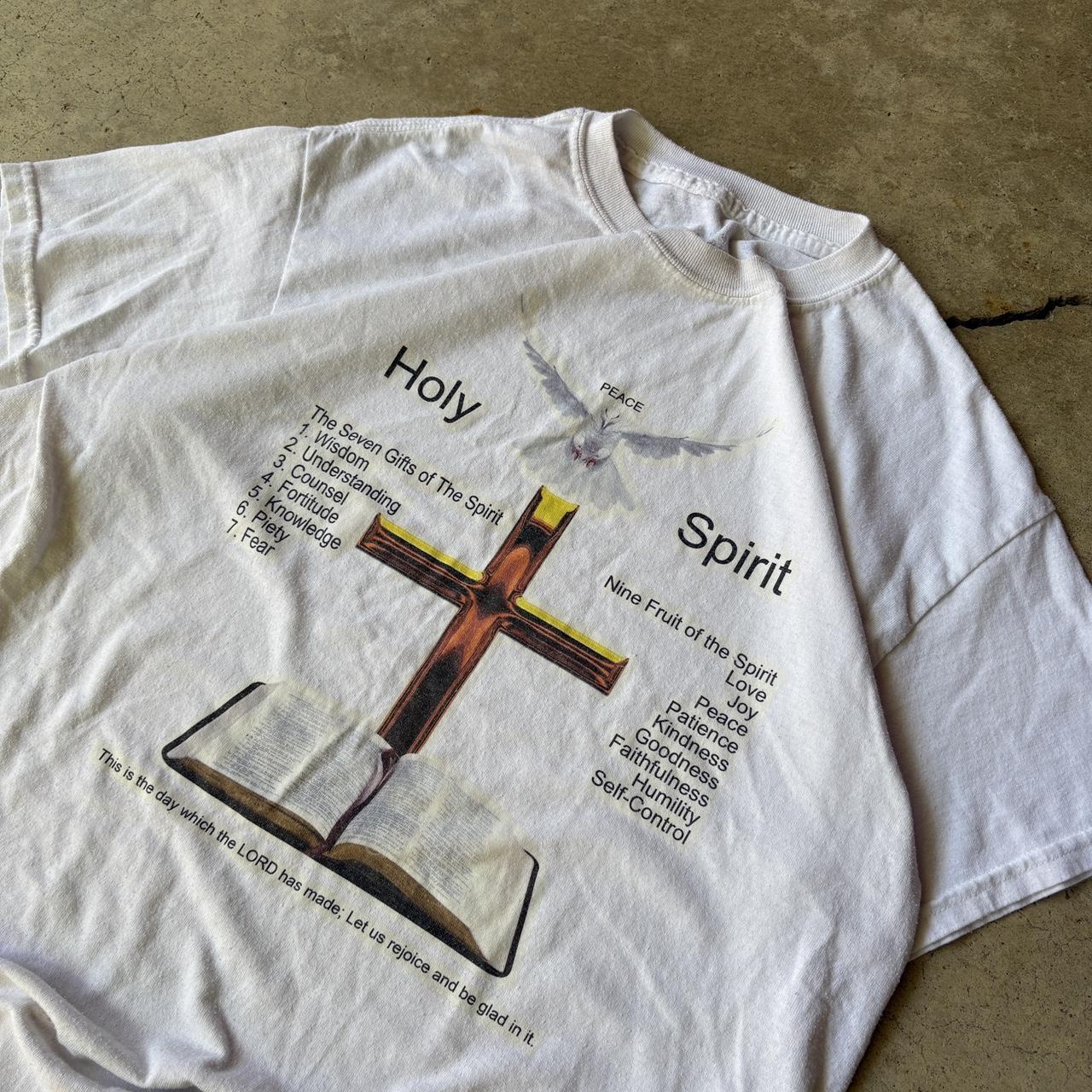 y2k jesus tee with cool print perfect essential for... | Depop