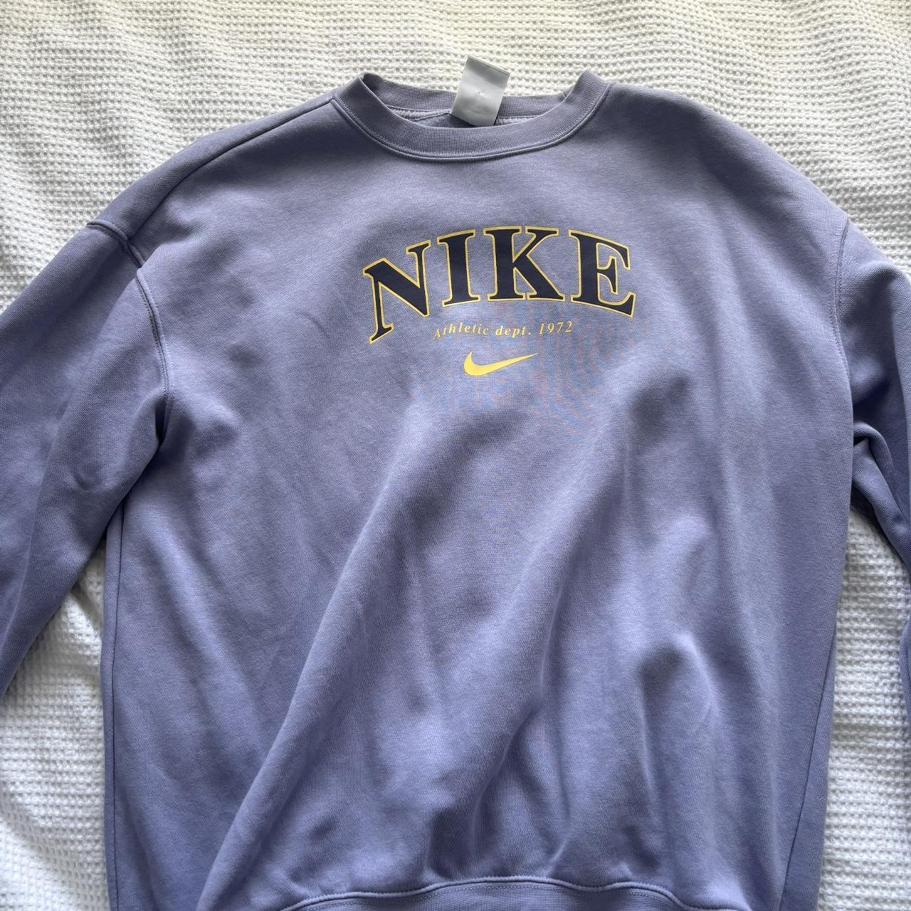 Kids Vintage Purple Nike Crew Neck Tight Fit - Depop