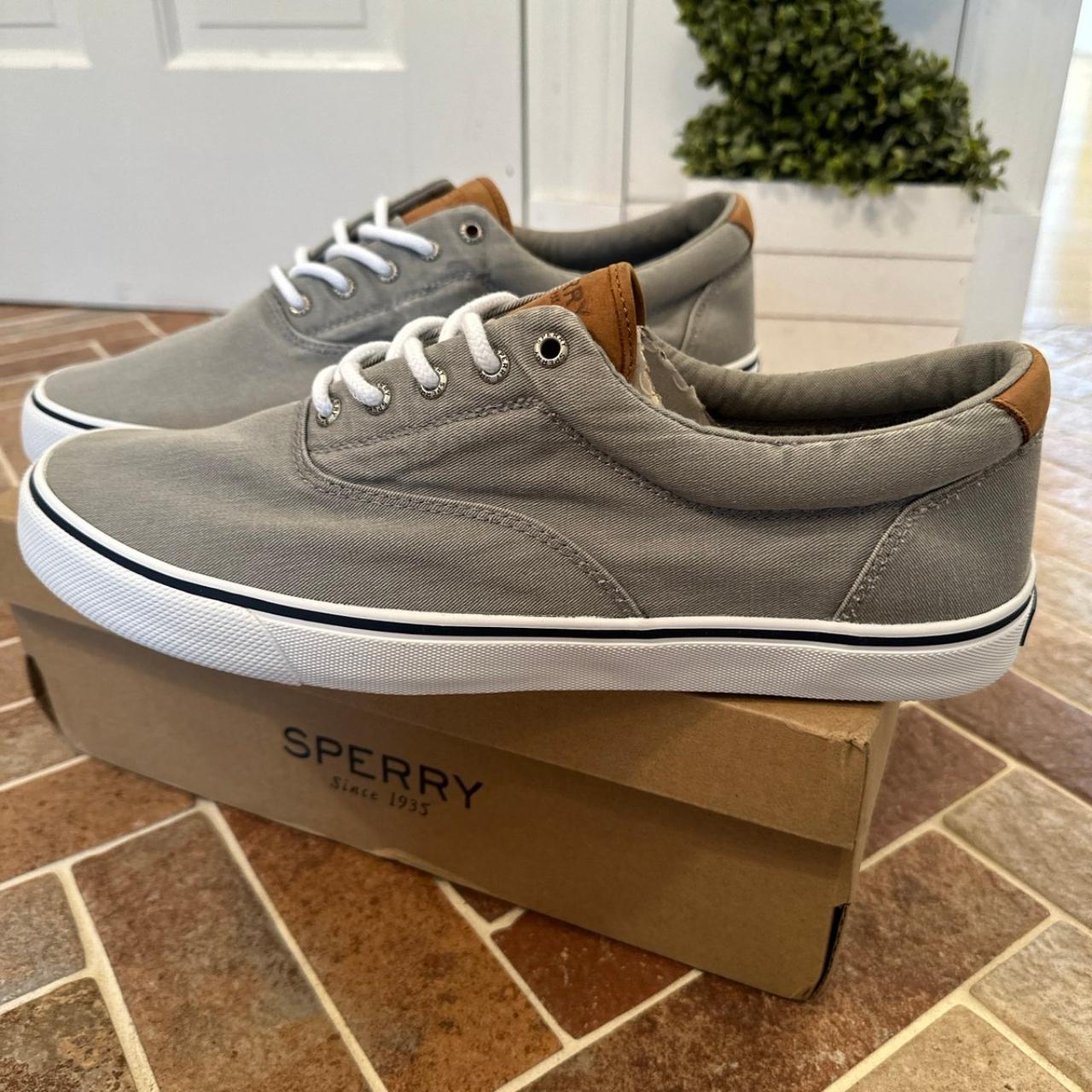 Sperry mens Top Sider light gray boat shoe NWB size... - Depop