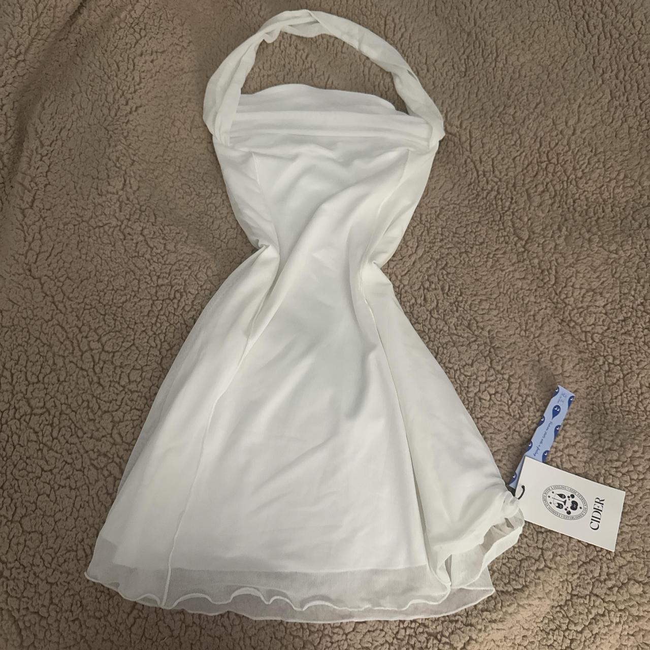 Cider white flowy sun dress - halter top - size s... | Depop
