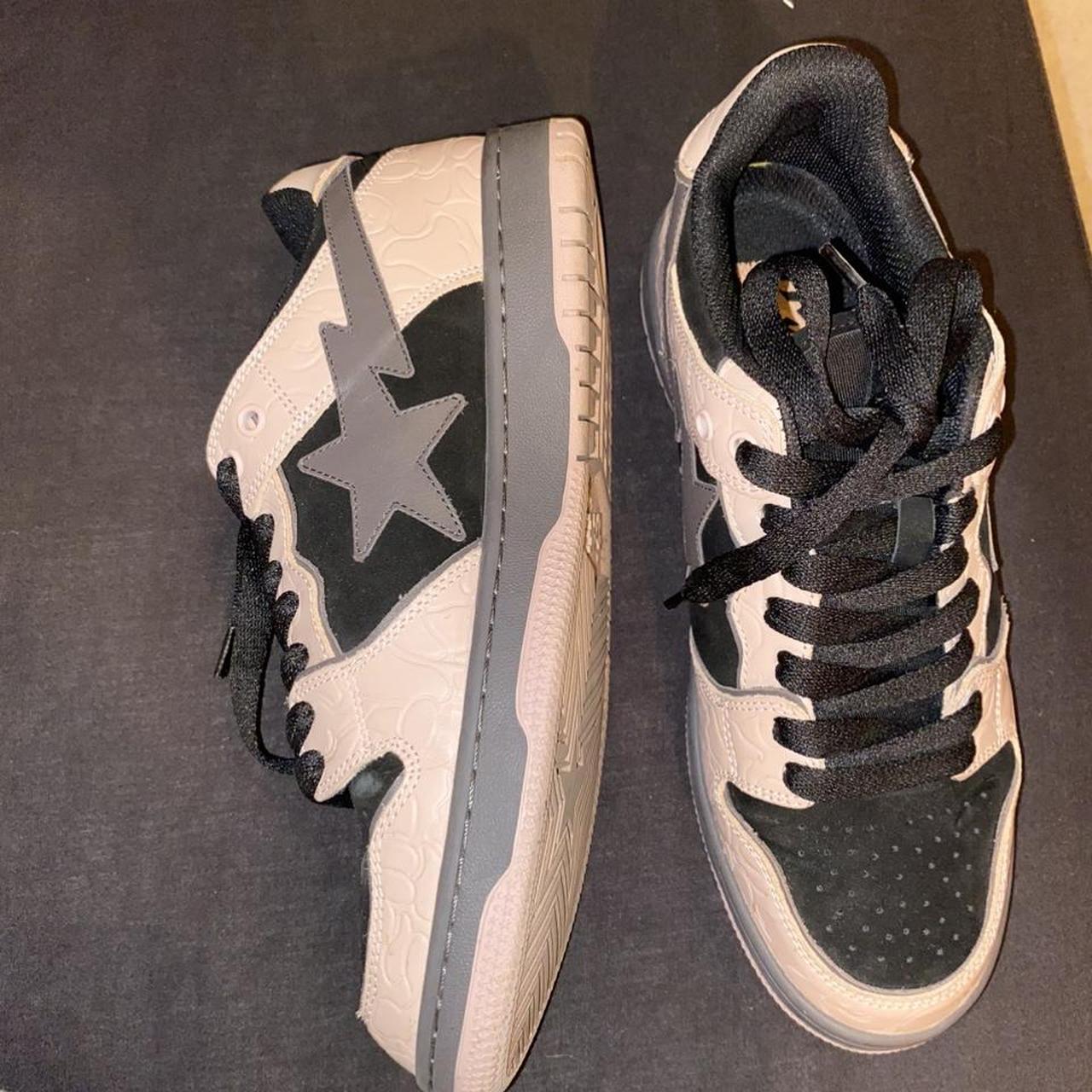 Selling my Amazon light pink and grey bapestas.... - Depop