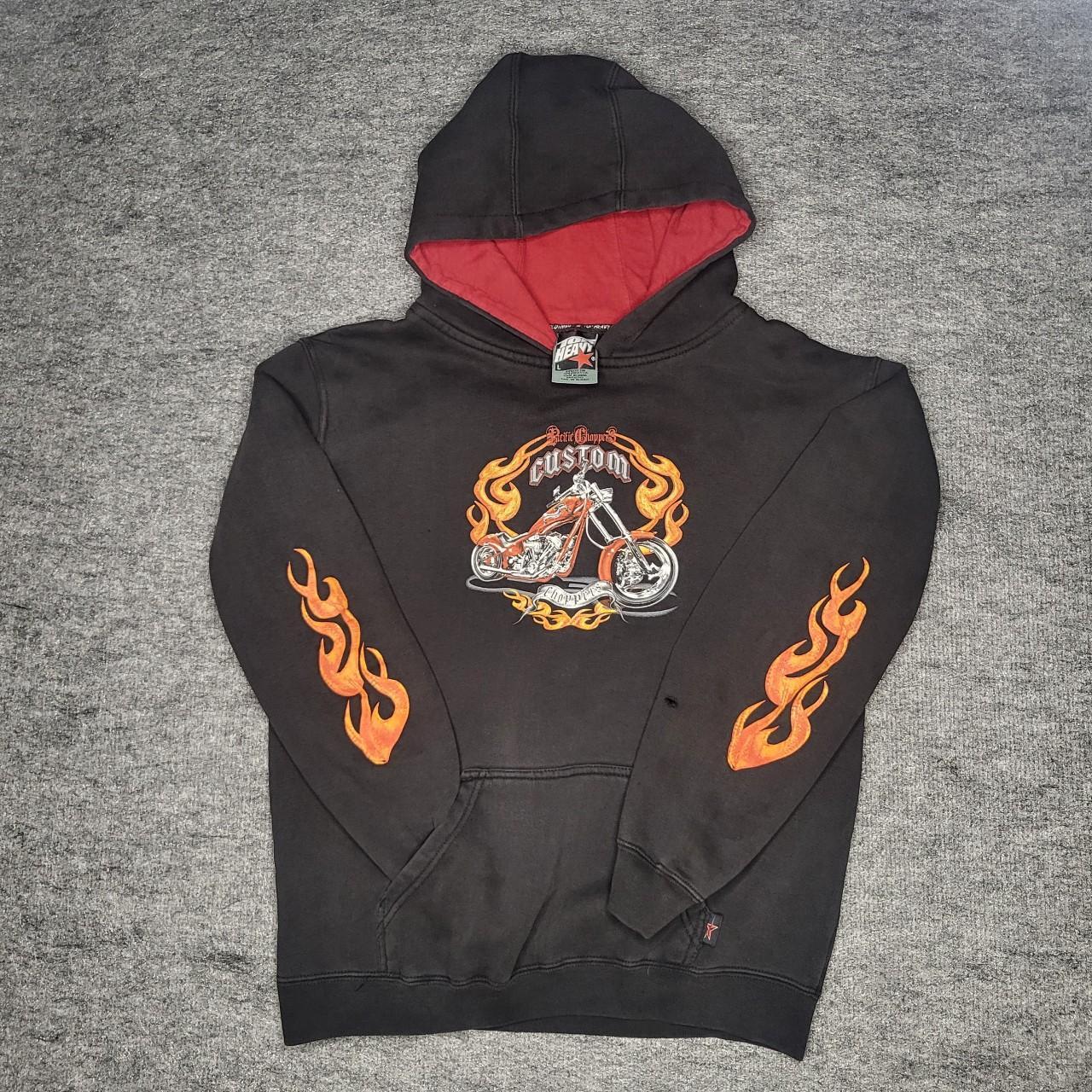vintage top heavy pacific choppers hoodie west coast... | Depop