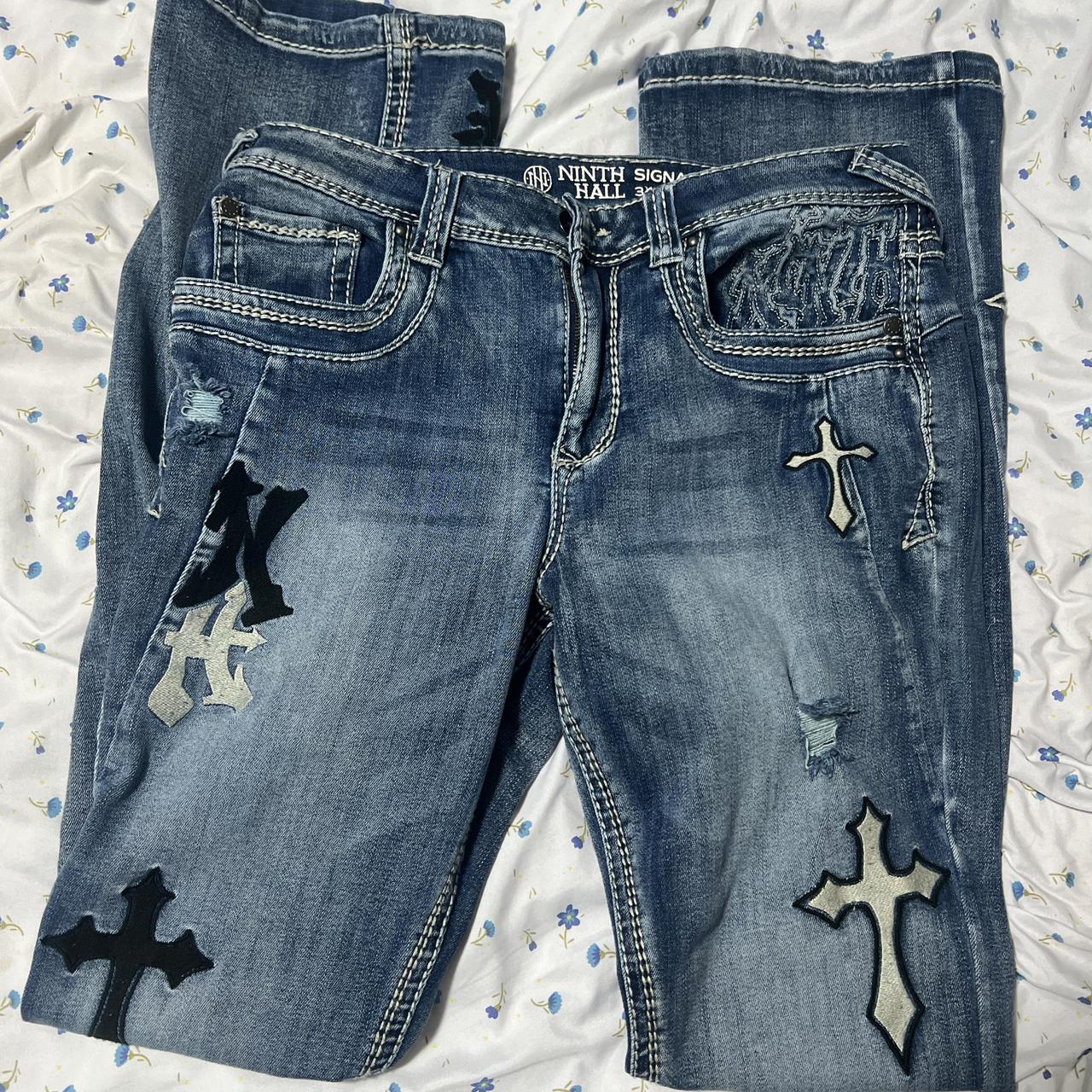 ZUMIEZ flare cross jeans size 34 brand new with... - Depop