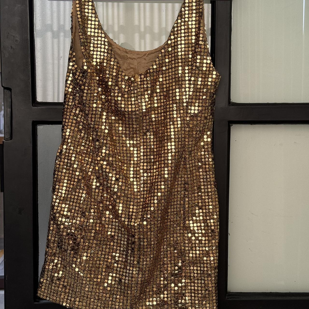 Gold sparkly mini dress - perfect for the eras tour! - Depop
