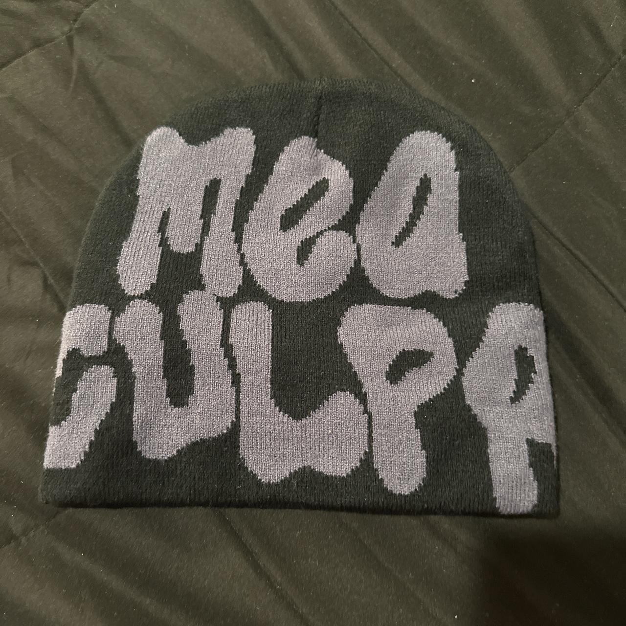 pink/black mea culpa beanie - Depop