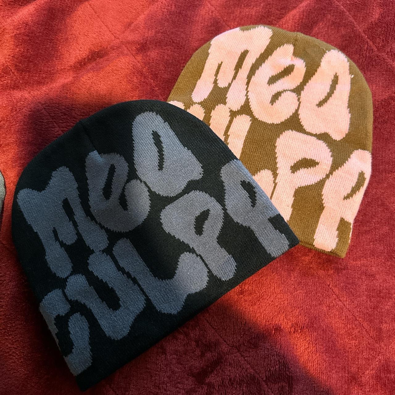 pink/black mea culpa beanie - Depop