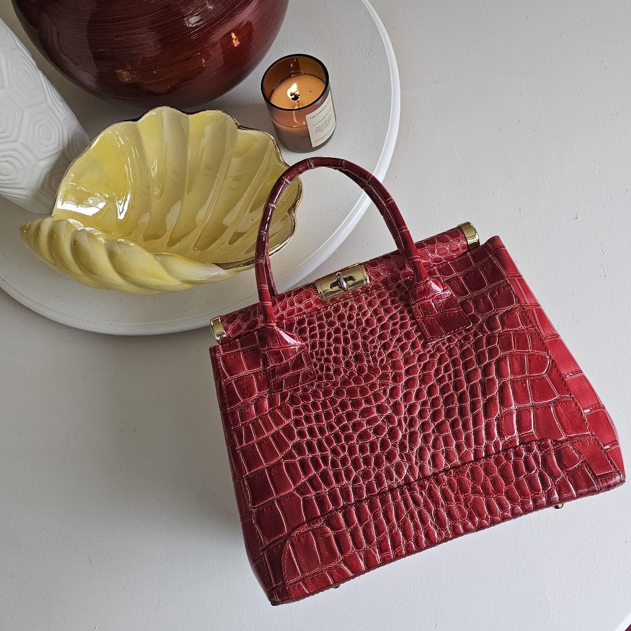 CHERRY 🍒 RED faux croc pleather bag This statement... - Depop