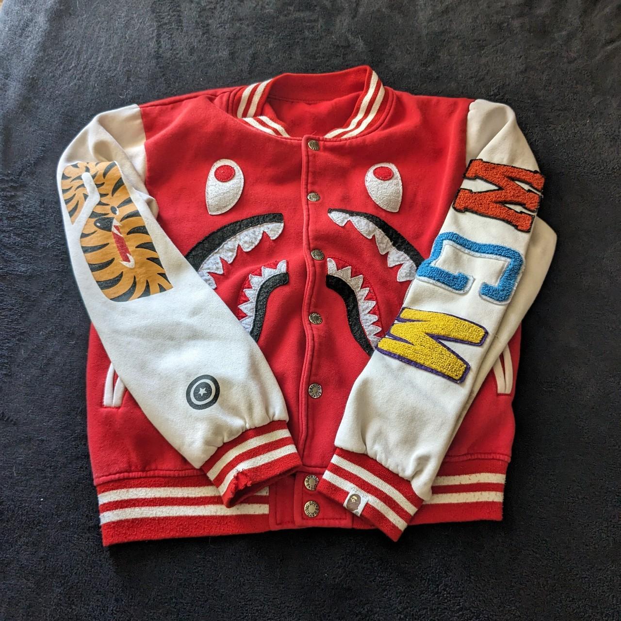 A bathing ape varsity jacket size small - Depop