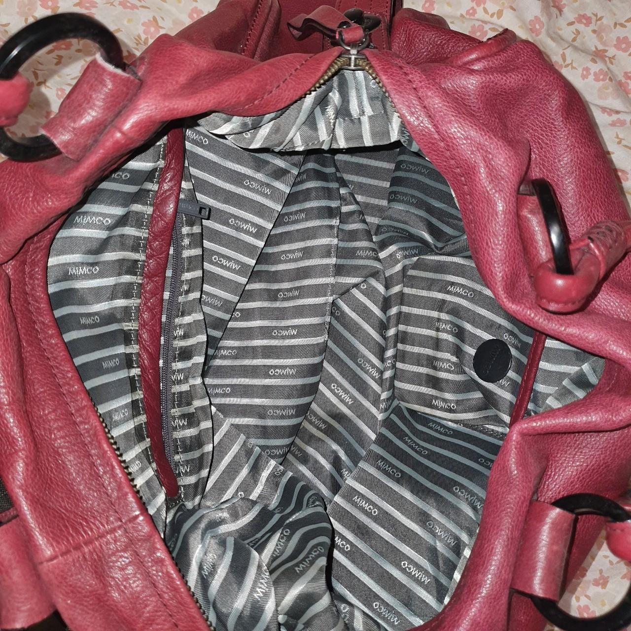 Vintage Mimco turnlock bag - burgundy with matte... - Depop