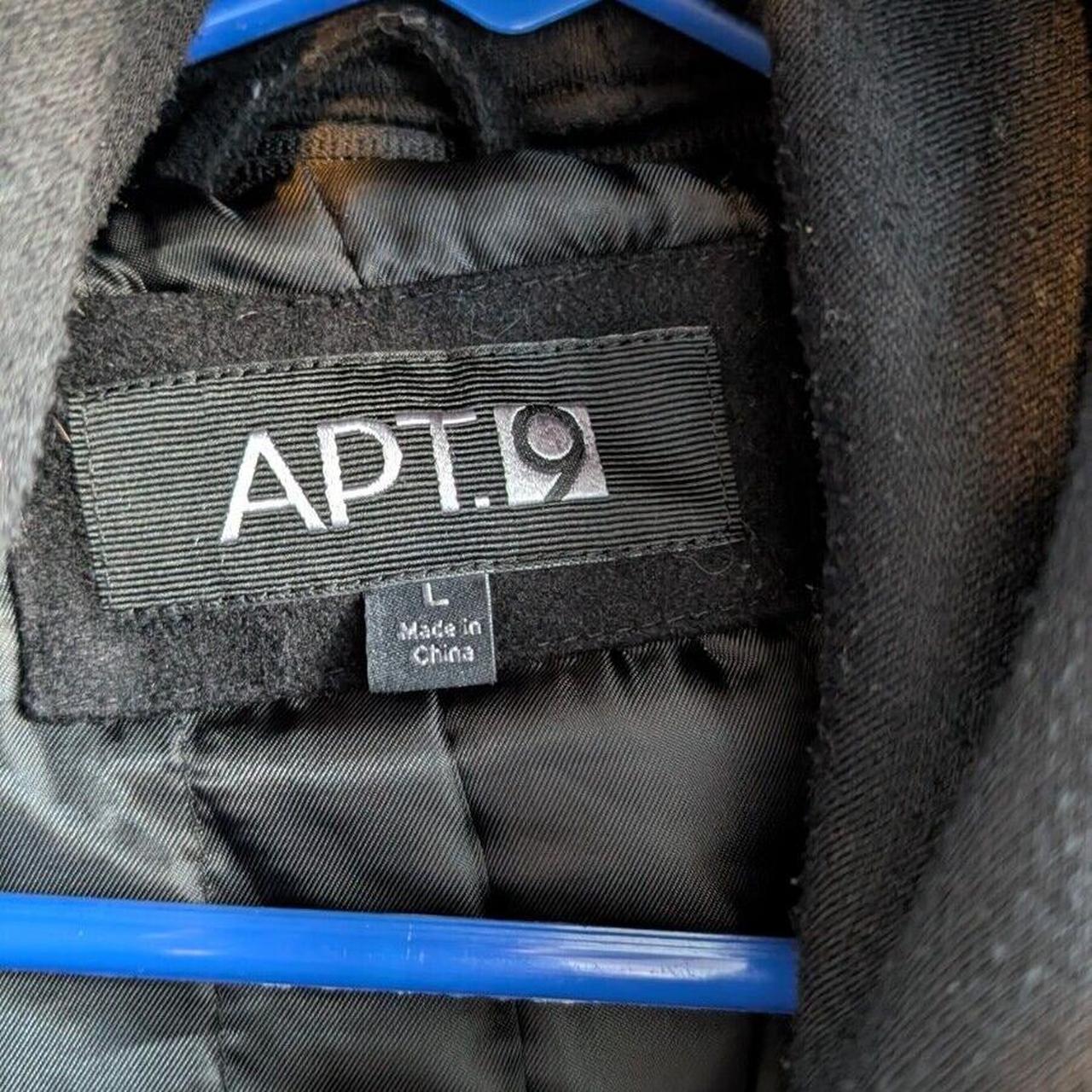 Apt 9 Wool Coat Women's Large Black Pea Coat Hood... - Depop