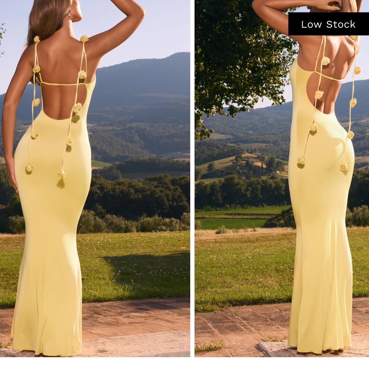 Oh Polly yellow open back maxi dress Stunning on... - Depop