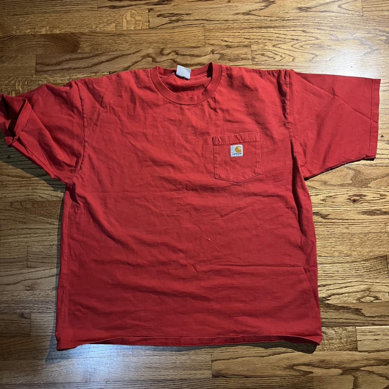 Carhartt red pocket tee #skater Has a small tear in... | Depop