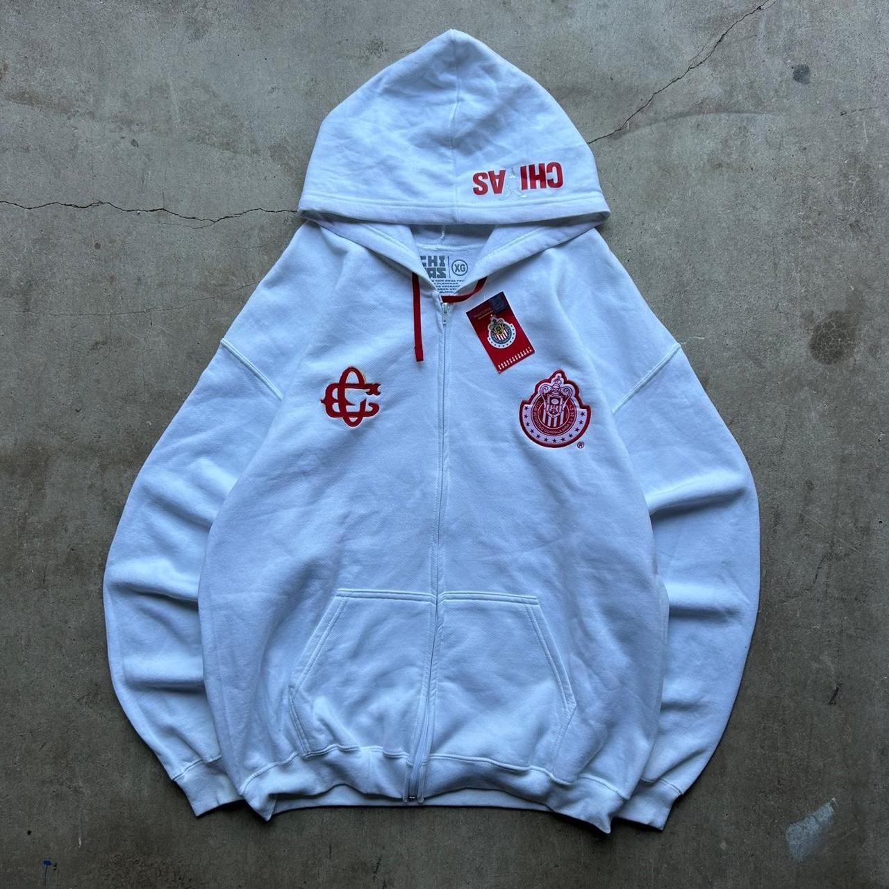 White Chivas Club de Futbol zip up hoodie white,... | Depop