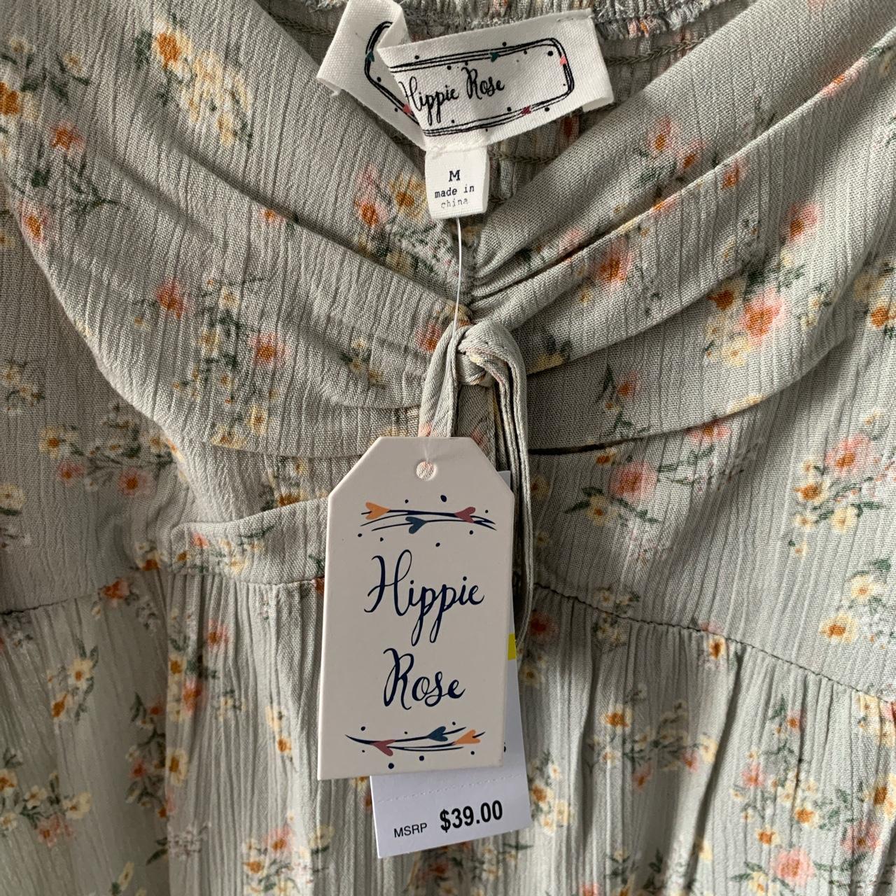 Medium Light aqua Hippie rose floral dress! In good... - Depop