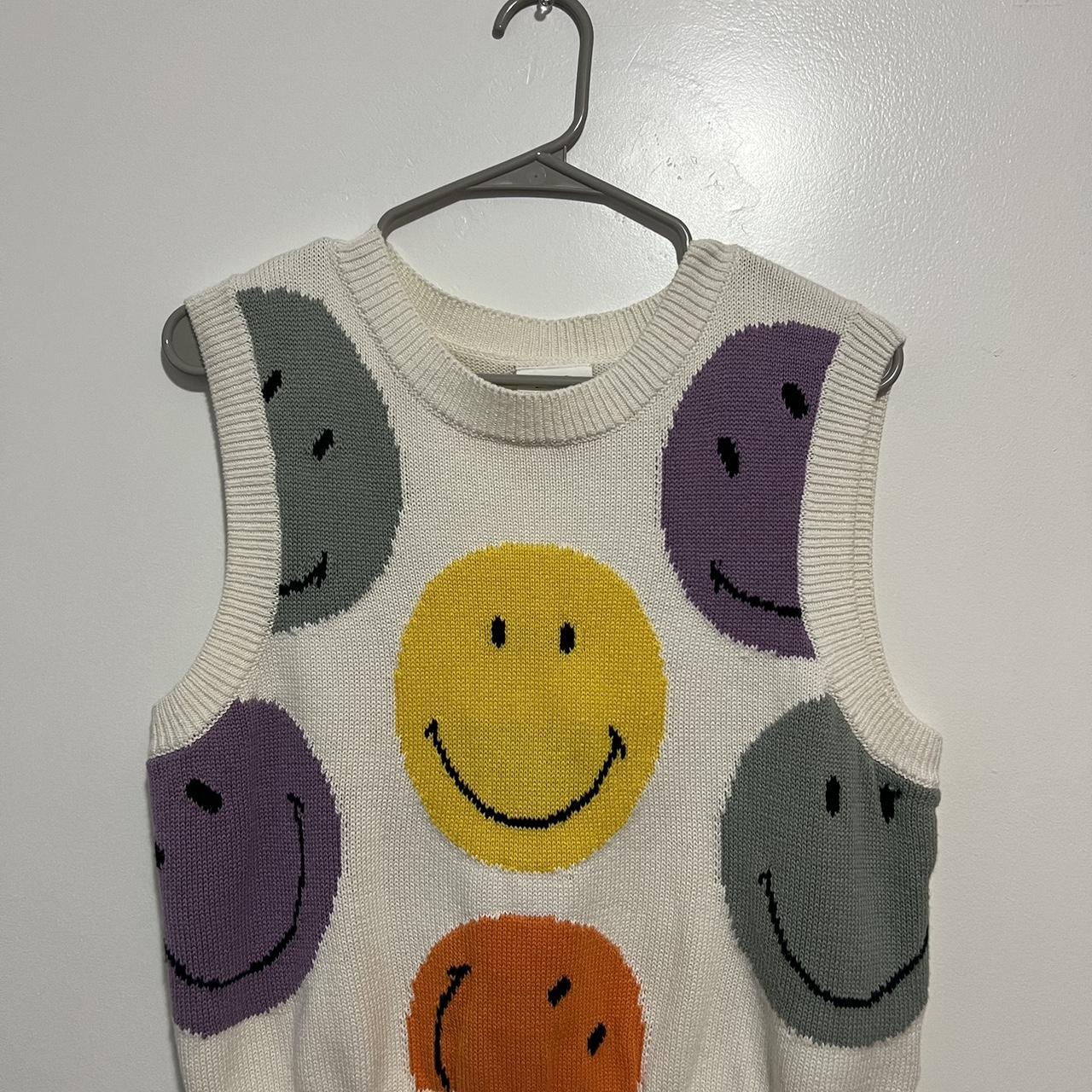 large h&m smiley collab sweater vest - Depop