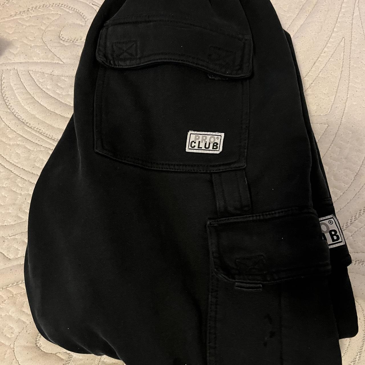 pro club cargo sweats size medium tiny rips on the... - Depop