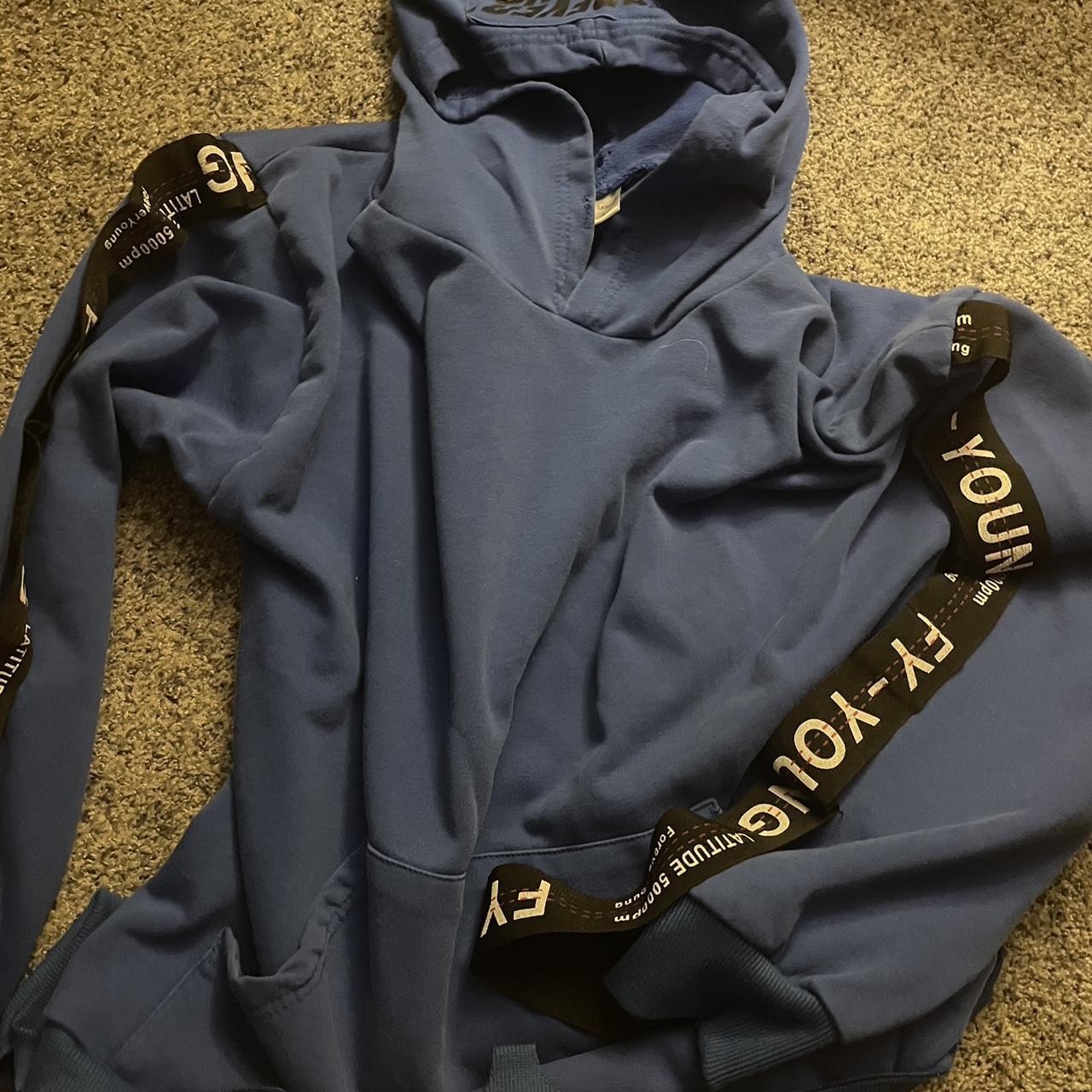 Blue tech wear hoodie - Depop