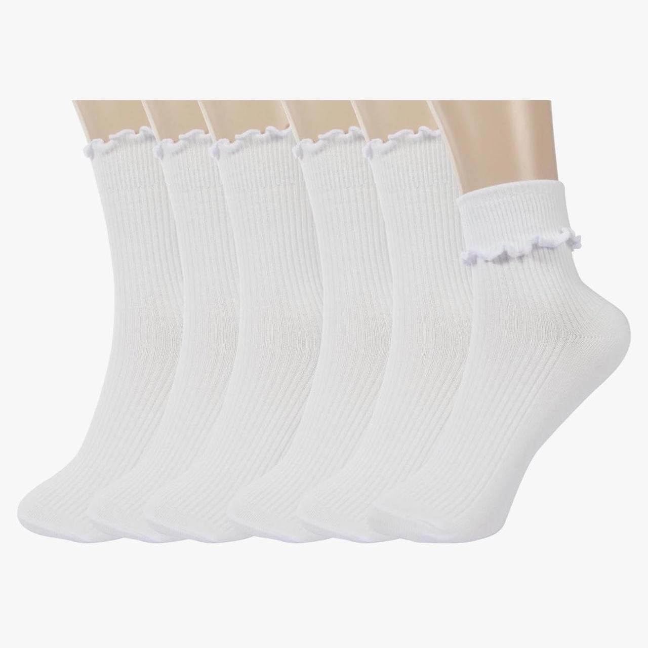 3 pairs of brand new white ruffle socks! Thin almost... - Depop
